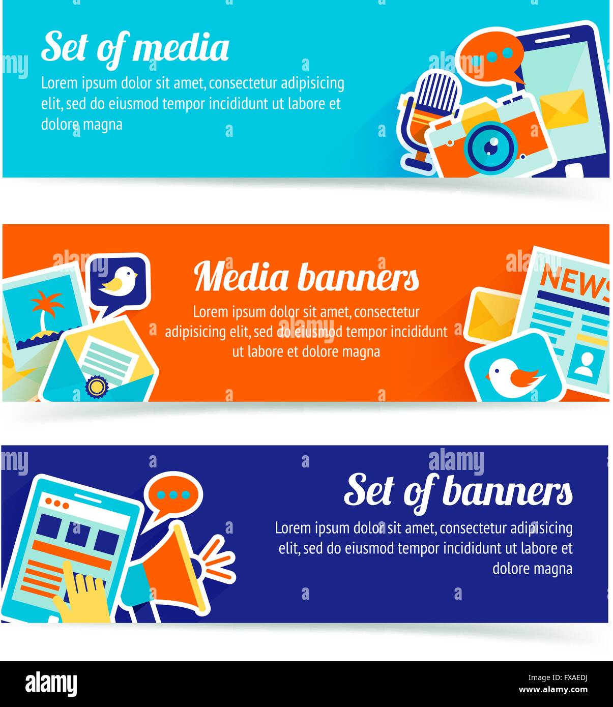 Media banner set Stock Vector Image & Art - Alamy