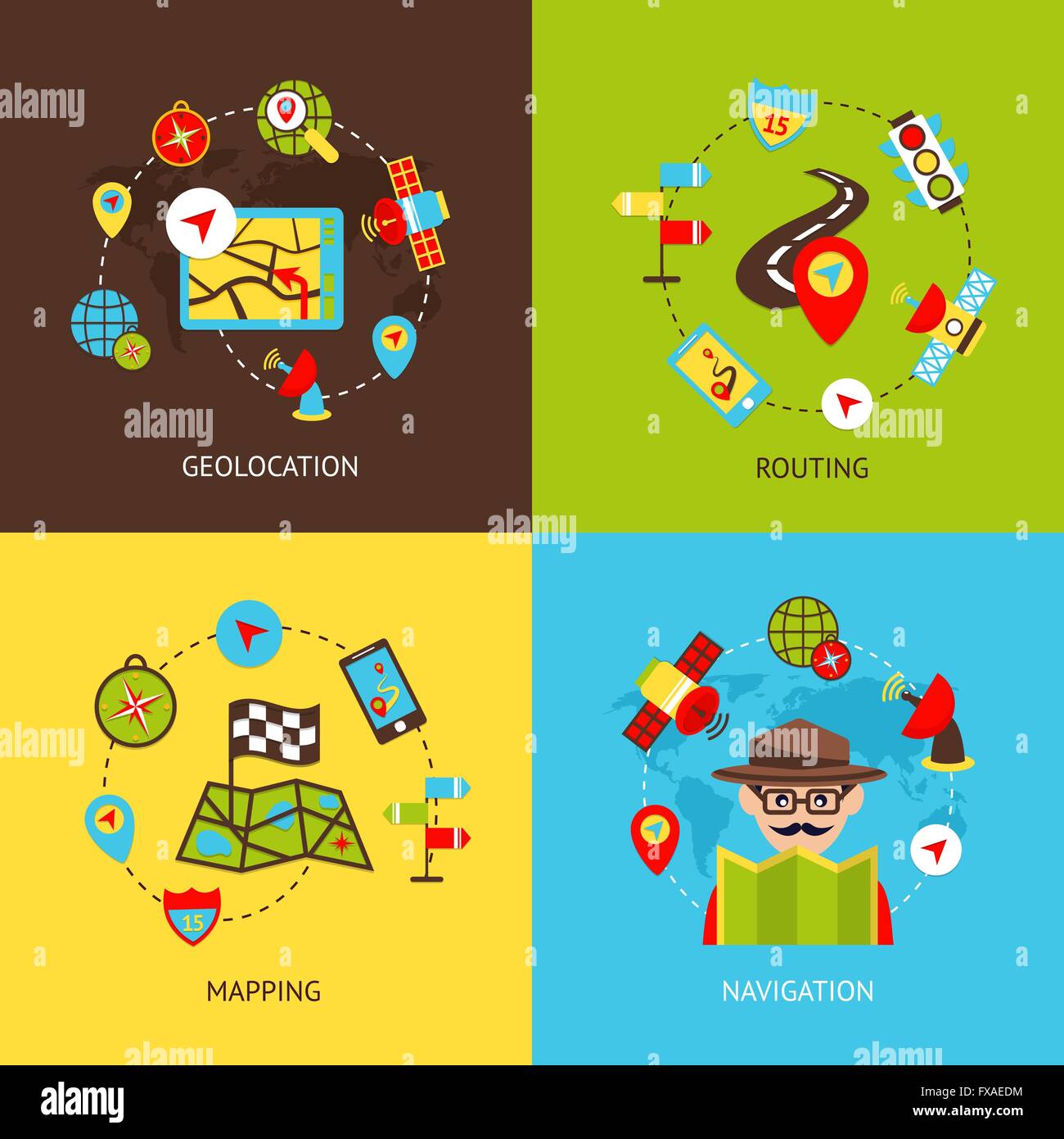 Navigation icons set Stock Vector Image & Art - Alamy