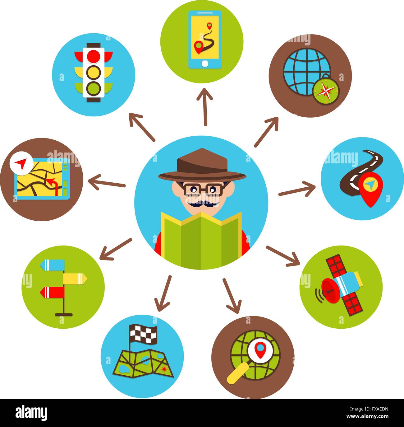 Navigation icons illustration Stock Vector Image & Art - Alamy