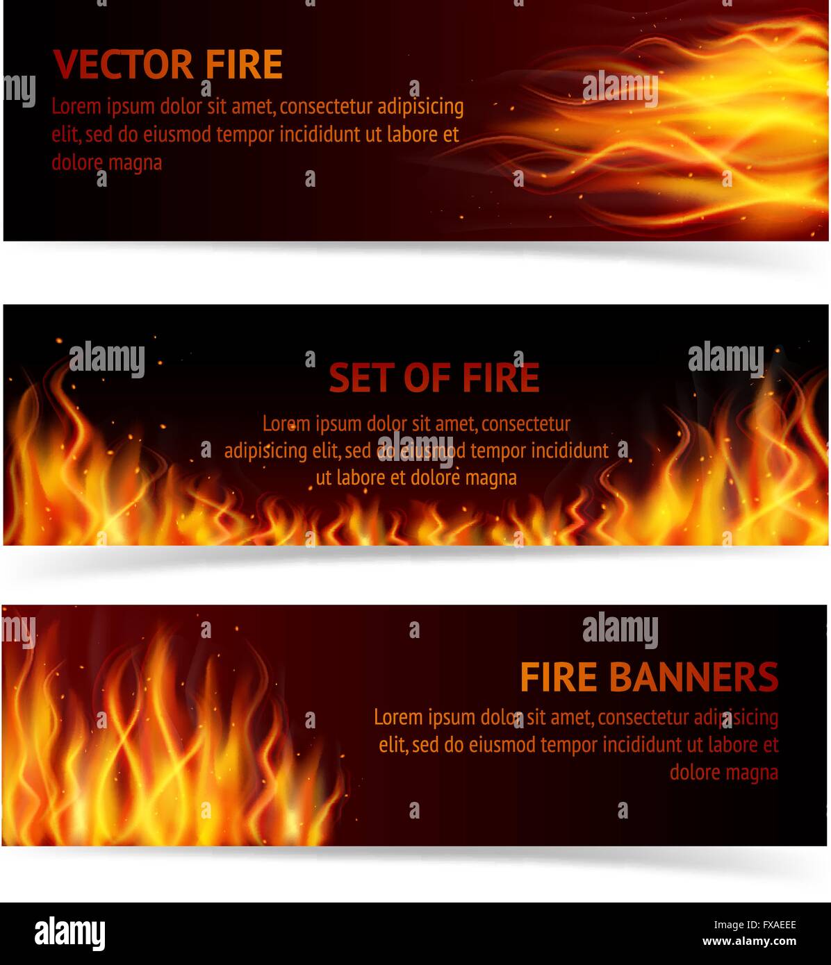 Flame banner set Stock Vector Image & Art - Alamy