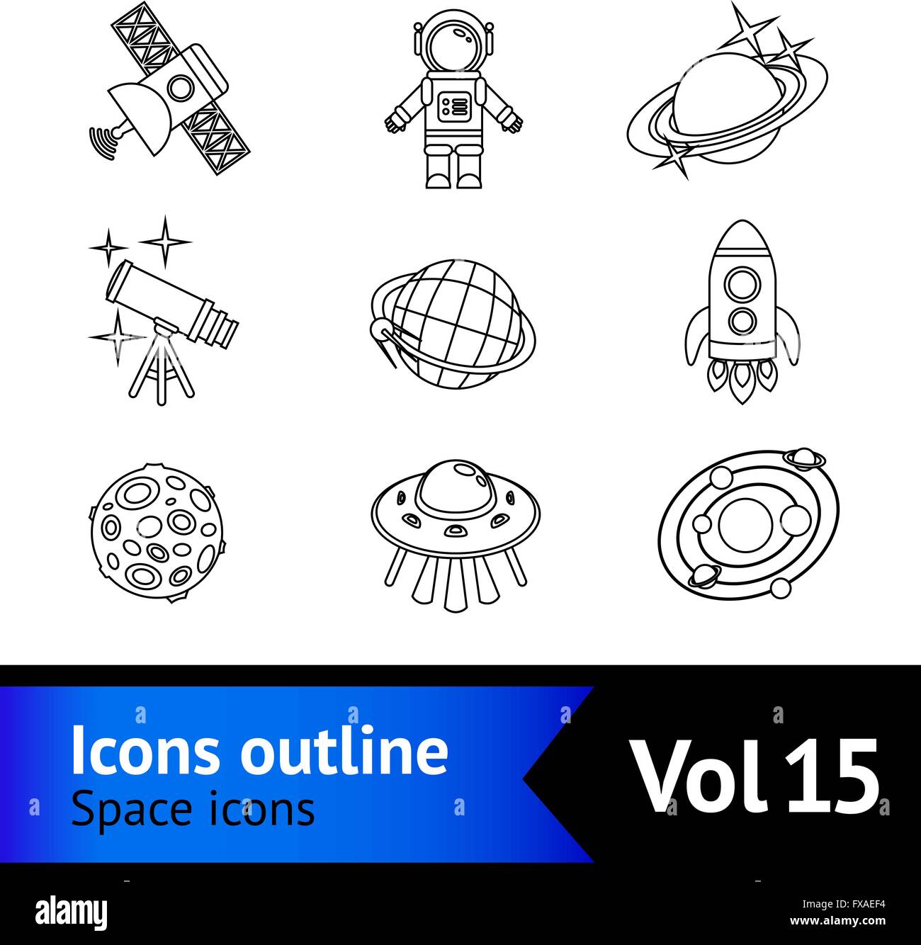 Space Icons Outline Set Stock Vector Image & Art - Alamy