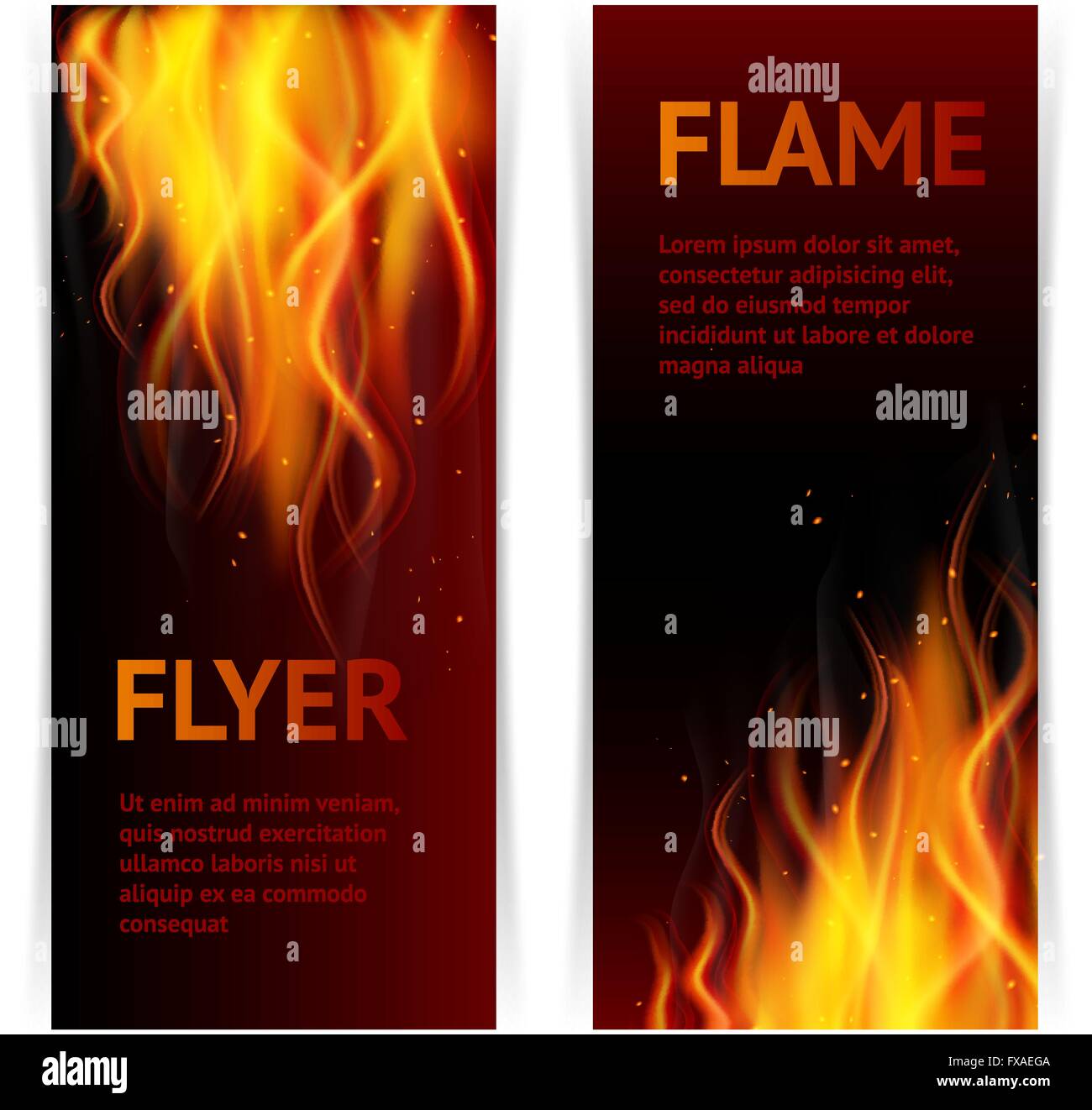 Flame banners set Stock Vector Image & Art - Alamy