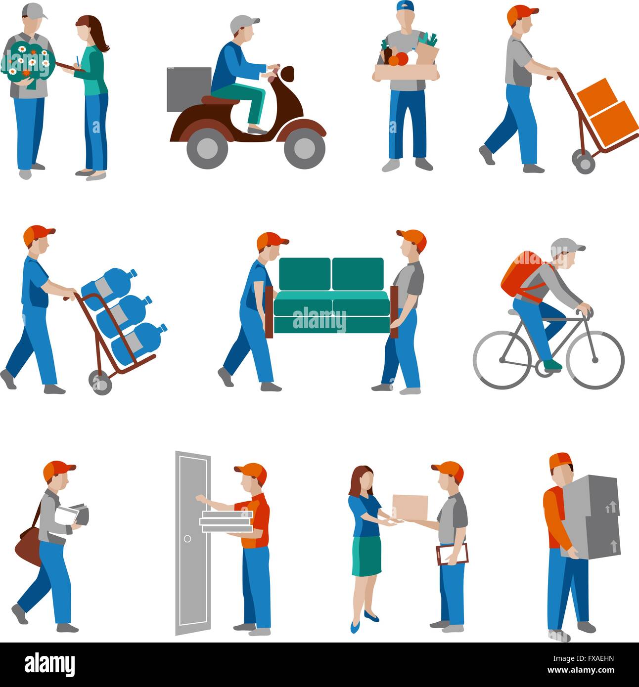 Delivery icons flat Stock Vector Image & Art - Alamy