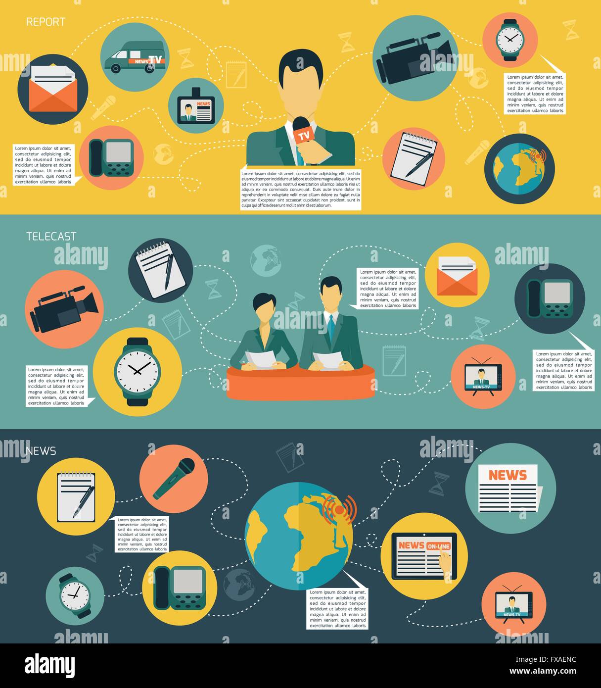 Media news banner set Stock Vector Image & Art - Alamy
