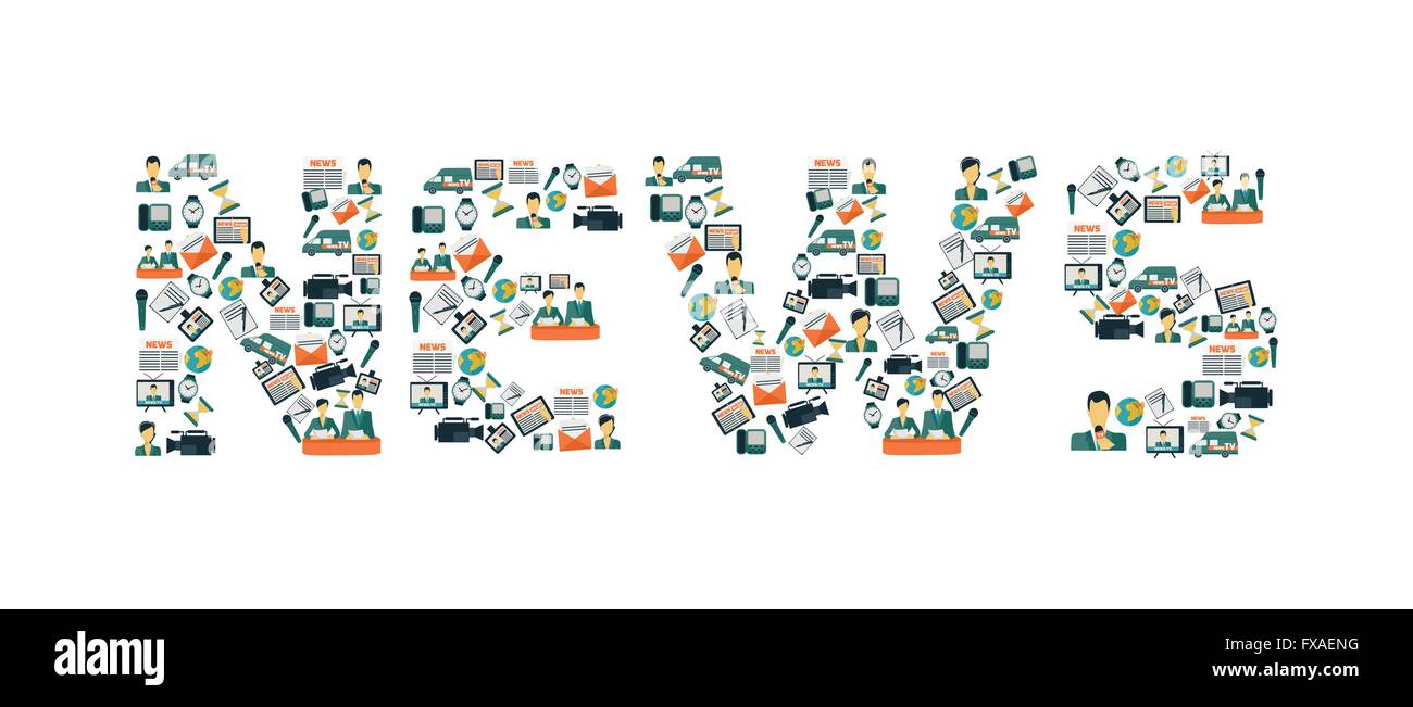 News icons lettering Stock Vector Image & Art - Alamy