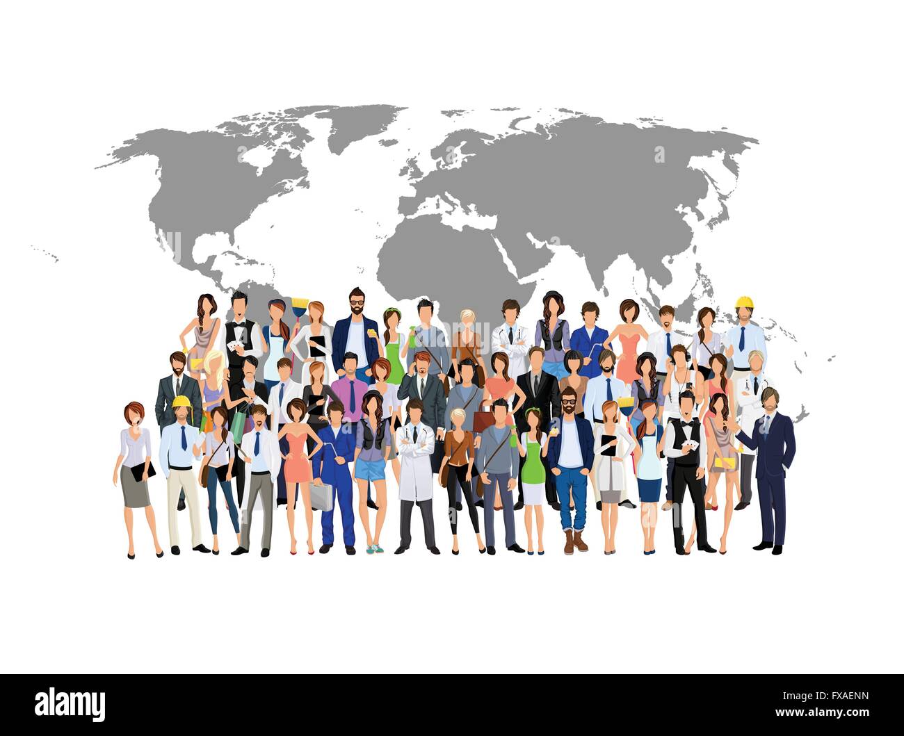 Group people world map Stock Vector Image & Art - Alamy