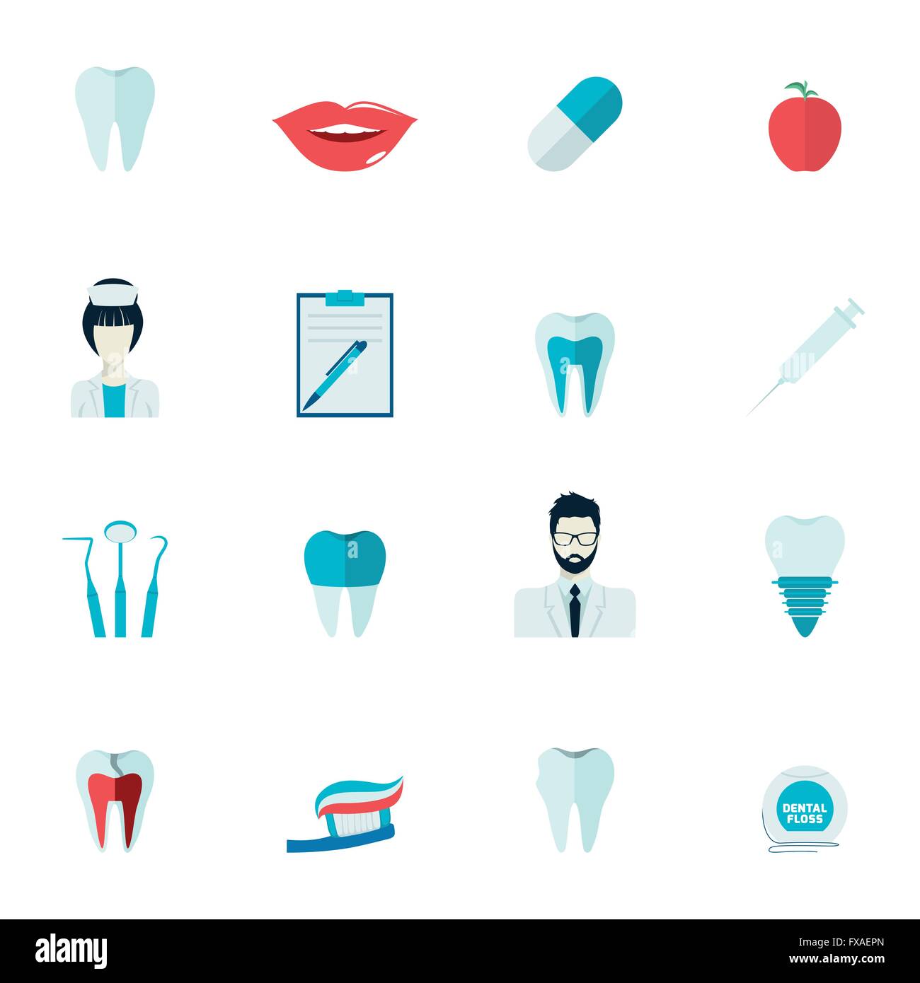 Teeth Icons Flat Stock Vector Image & Art - Alamy
