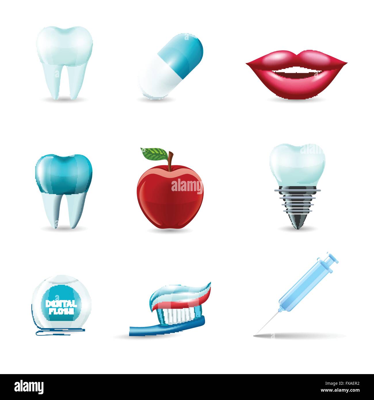 Dental icons realistic Stock Vector Image & Art - Alamy