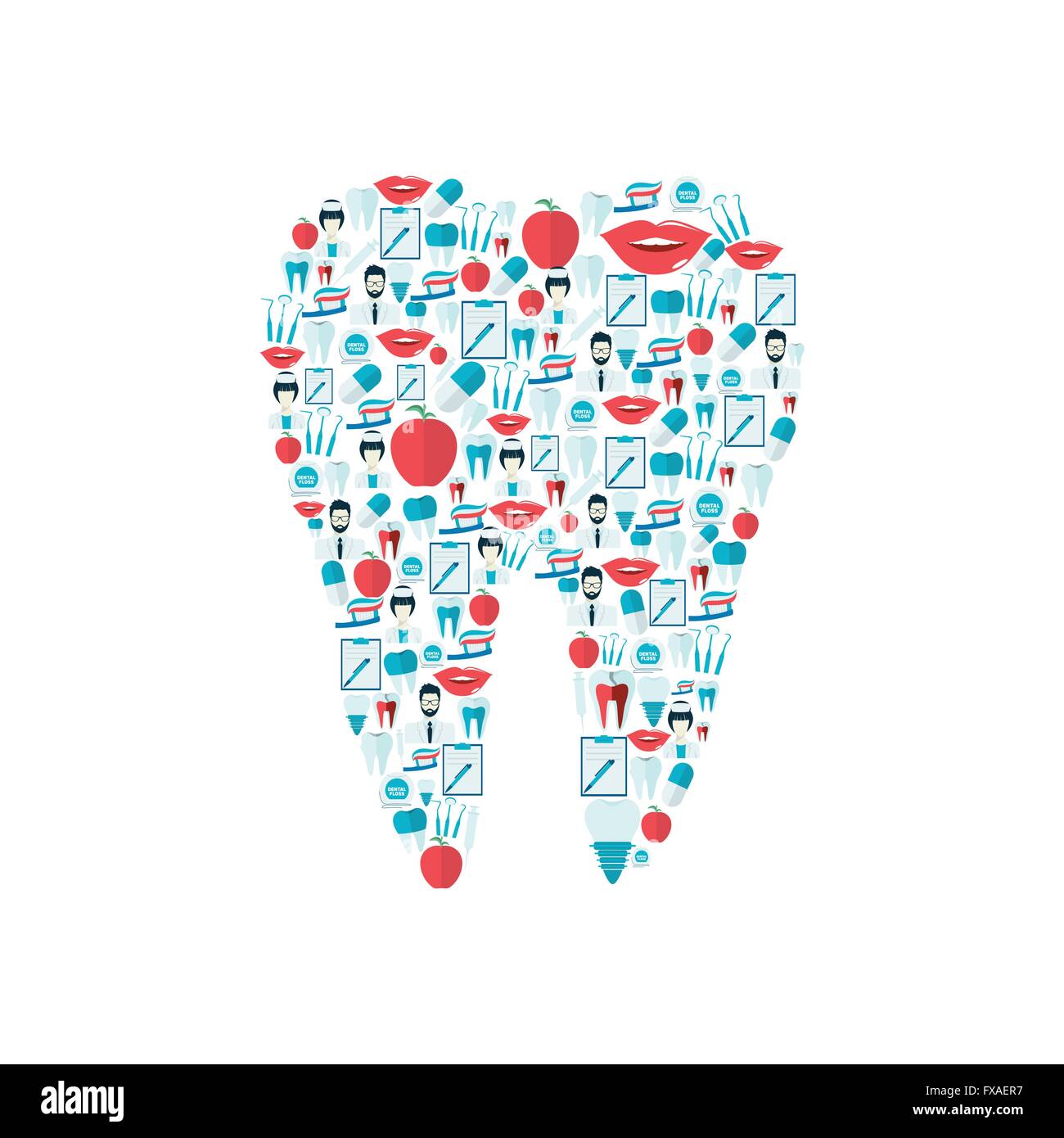 Teeth icons flat Stock Vector Image & Art - Alamy