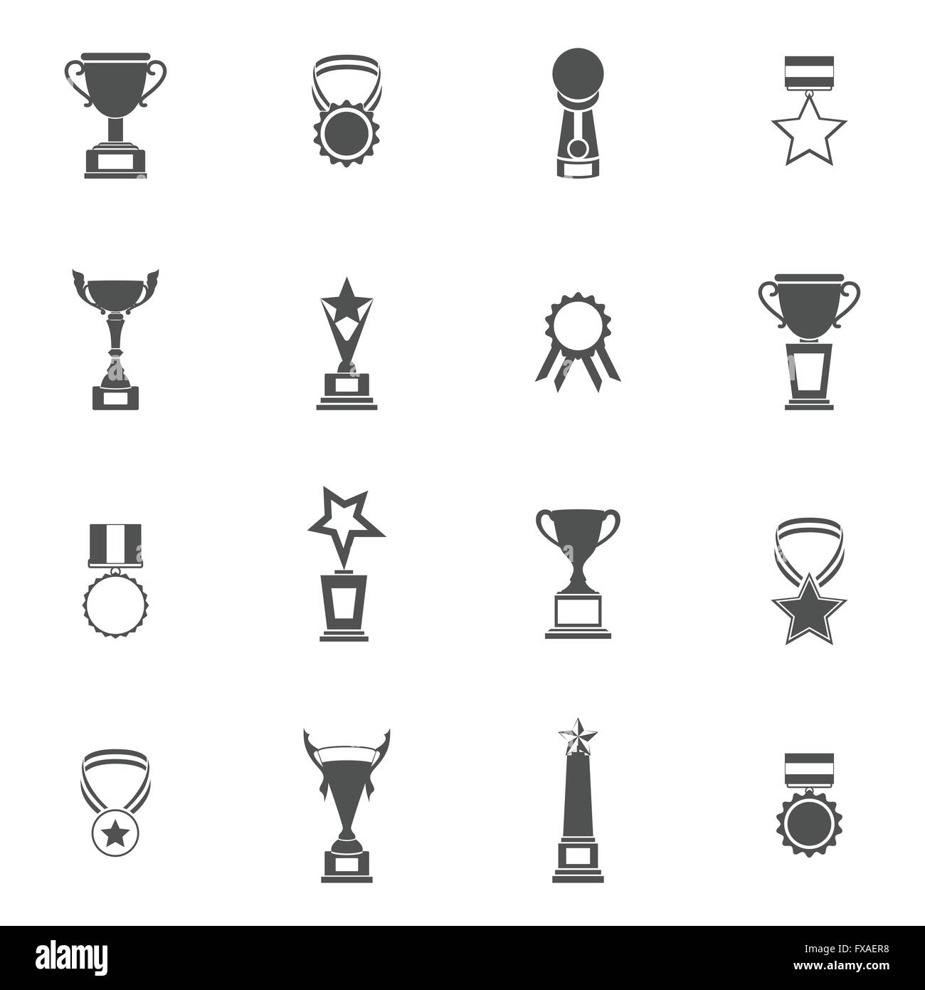 Trophy Icons Set Stock Vector Image & Art - Alamy