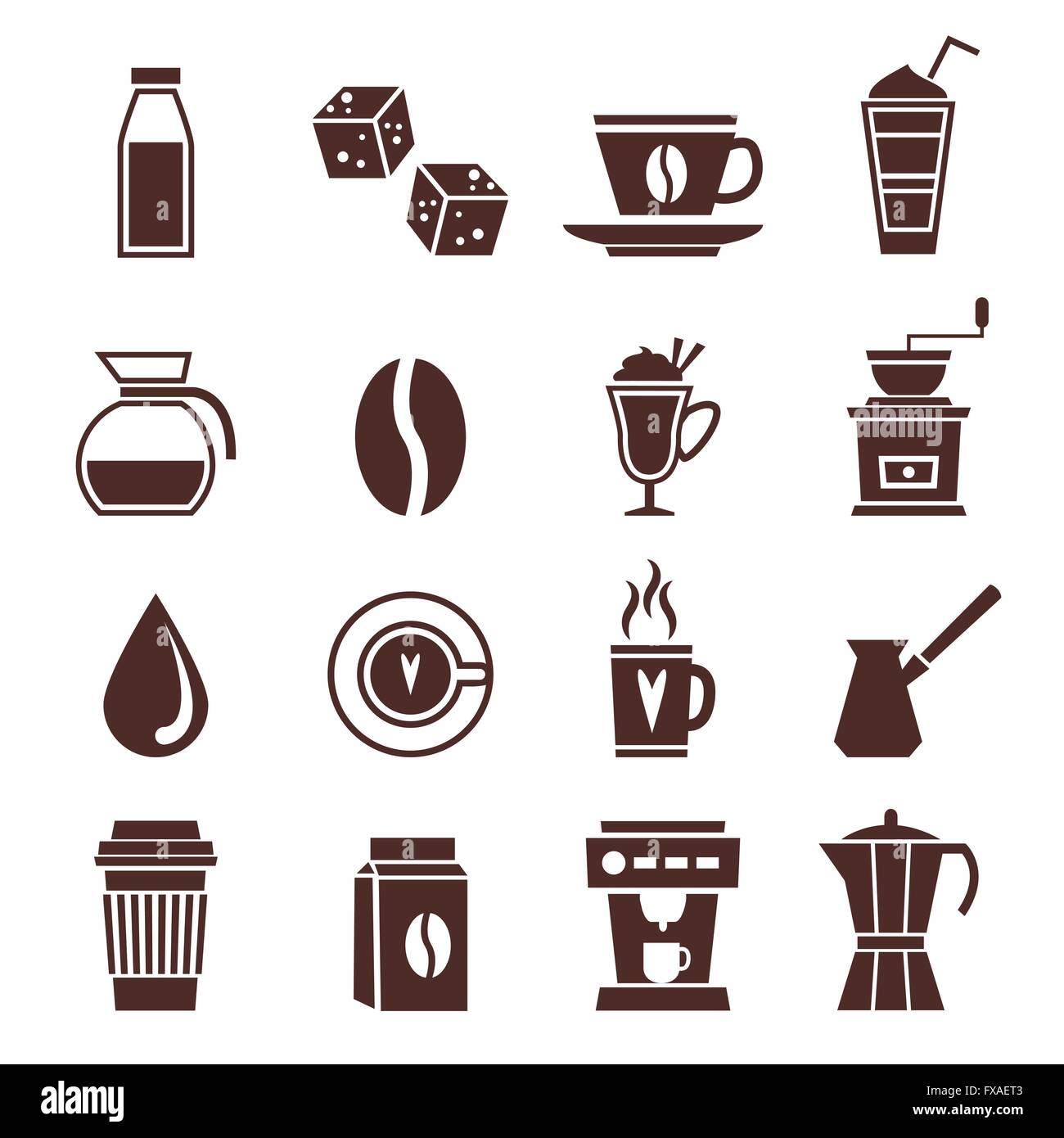 Coffee icons monochrome Stock Vector Image & Art - Alamy