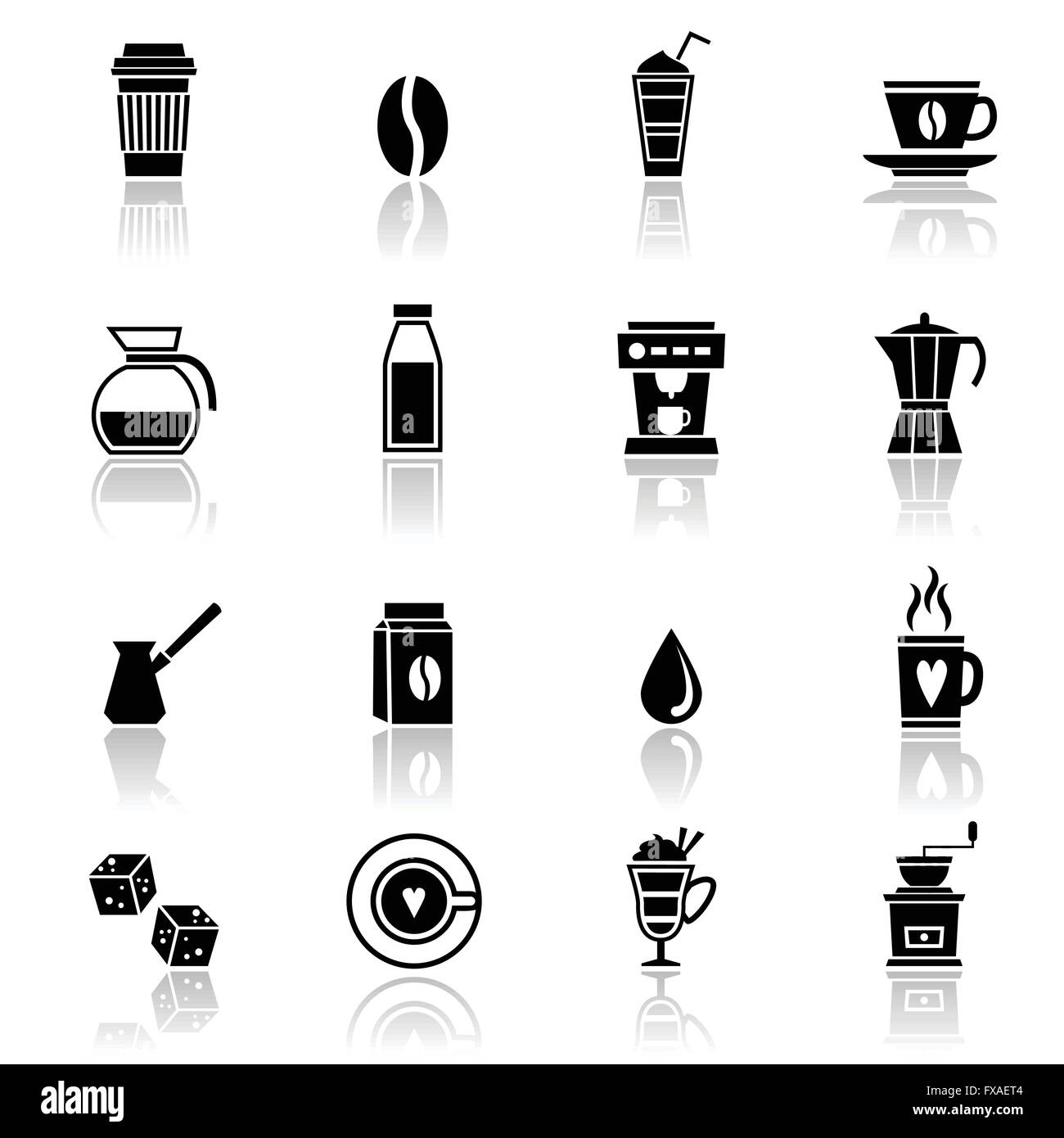 Coffee icons black Stock Vector Image & Art - Alamy