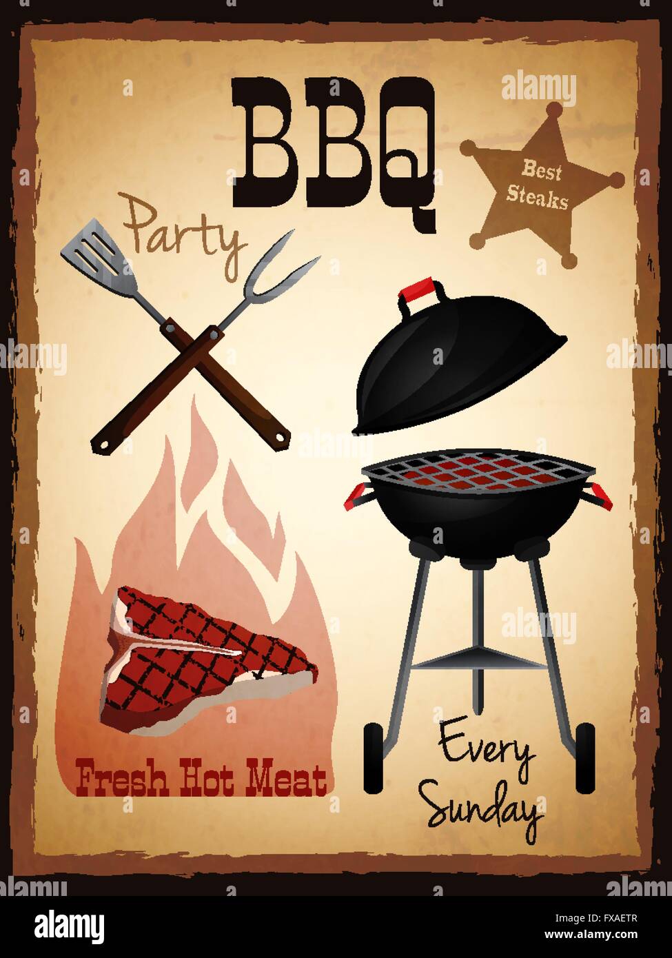 Bbq menu poster Stock Vector Image & Art - Alamy