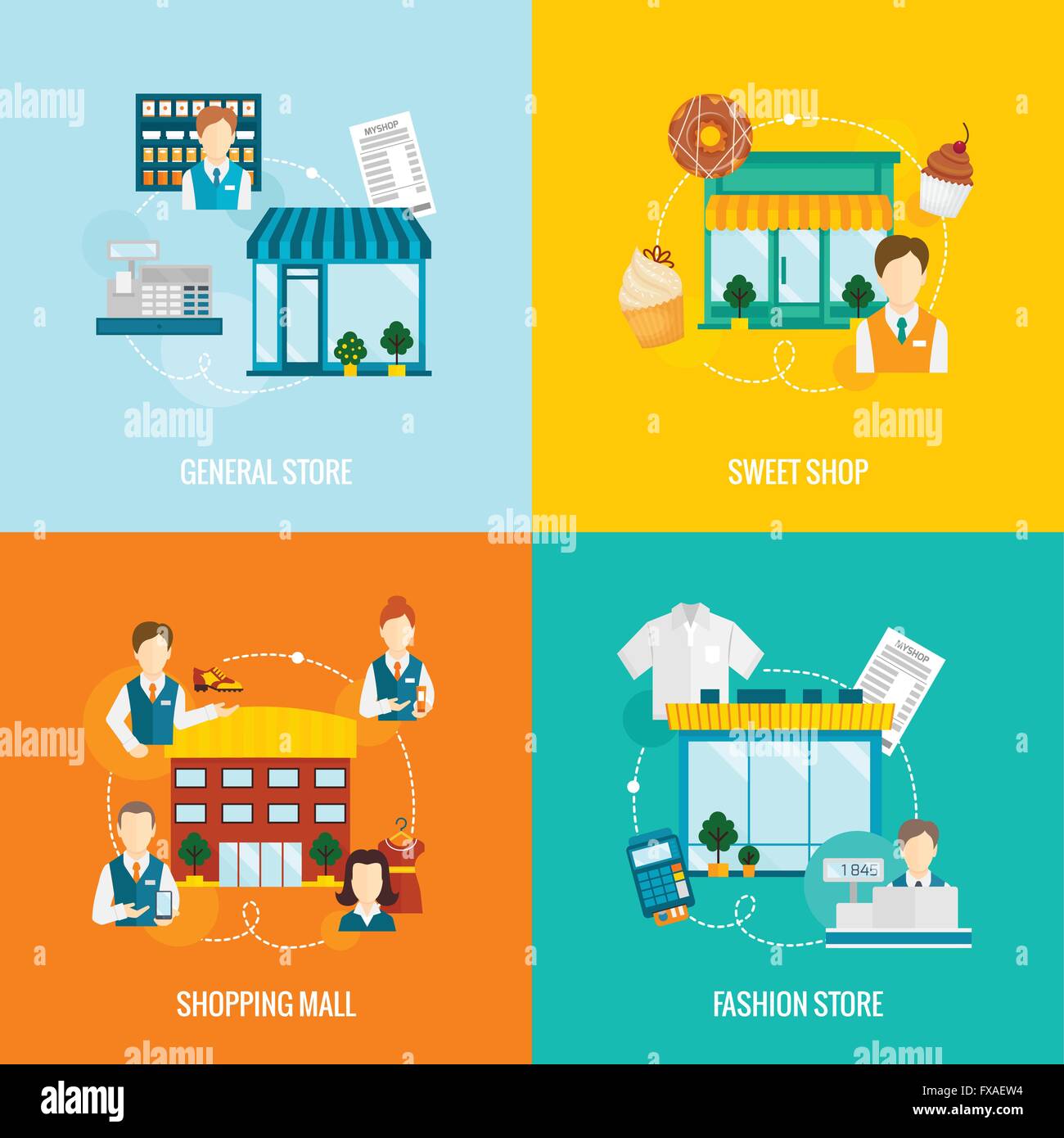 General store restaurant Stock Vector Images - Alamy