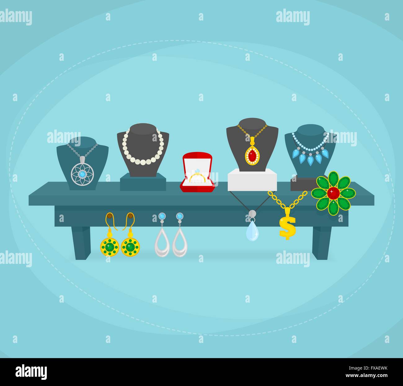 Jewellery shop display Stock Vector Images - Alamy