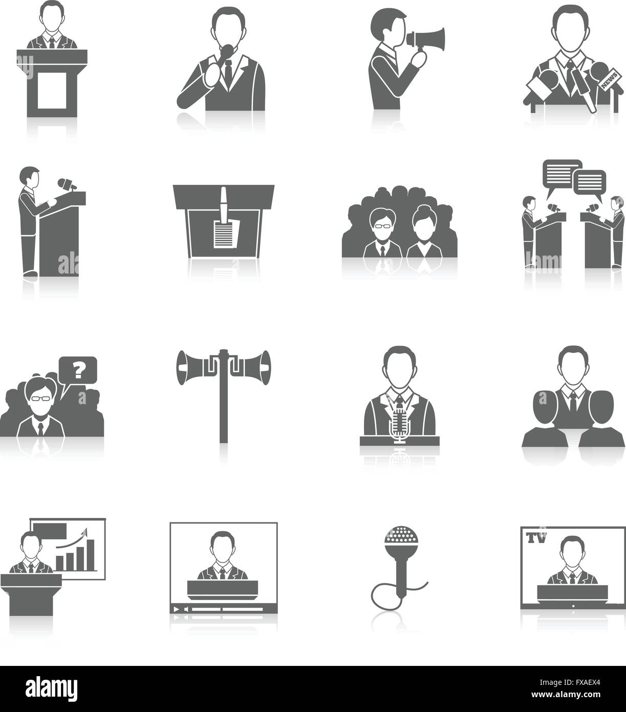 Public Speaking Icons Stock Vector Image & Art - Alamy