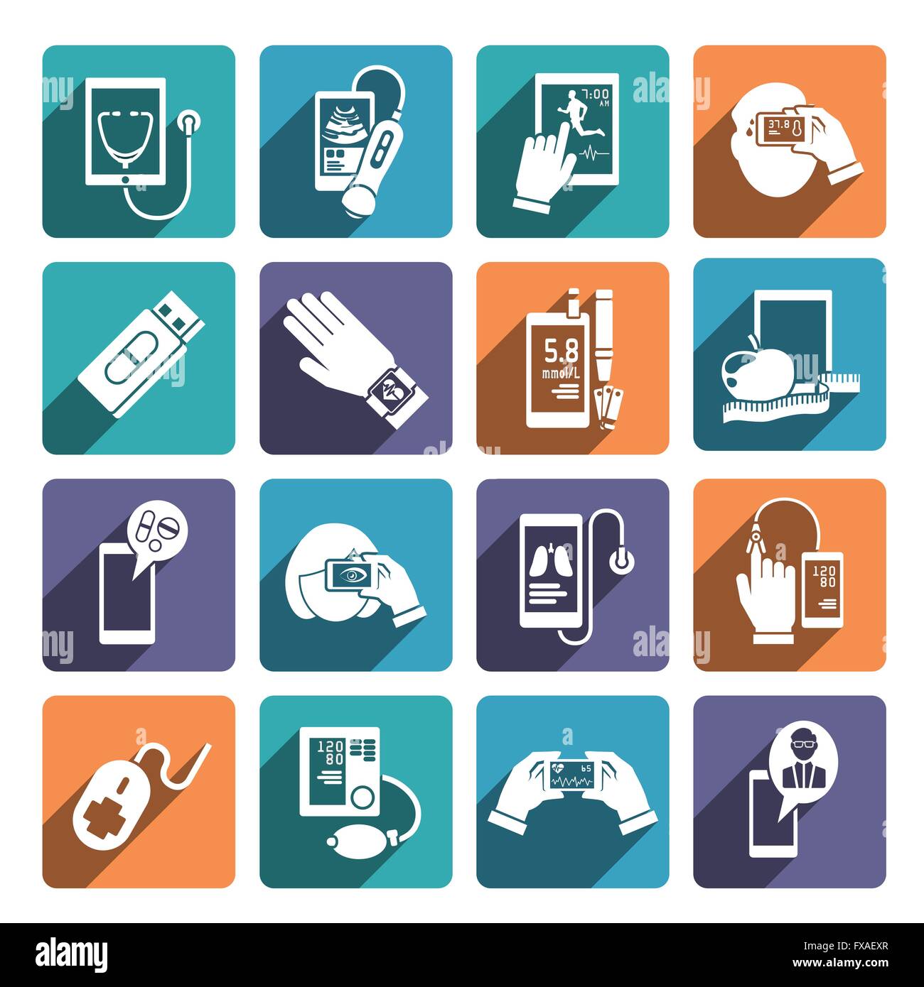 Digital health icons set Stock Vector Image & Art - Alamy