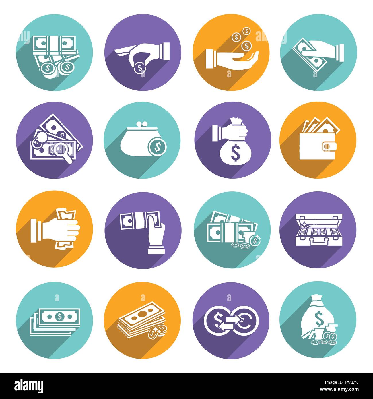 Money stack icons set hi-res stock photography and images - Alamy