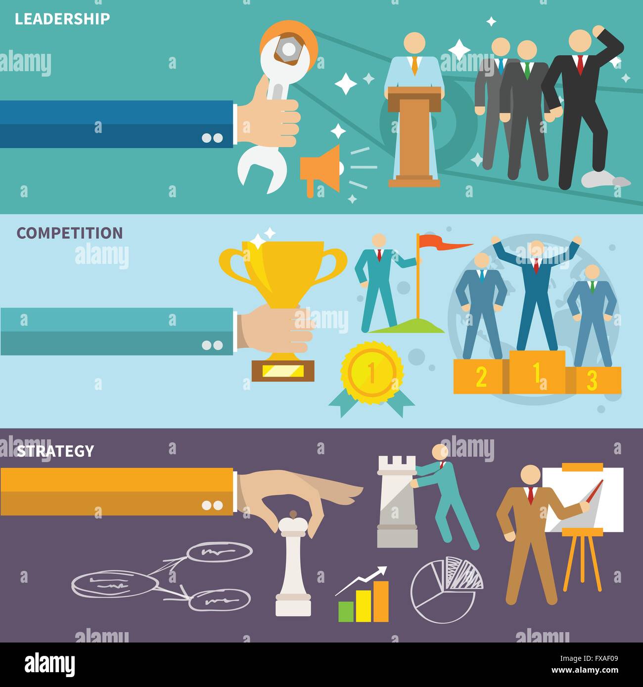 Leadership banners set Stock Vector Image & Art - Alamy