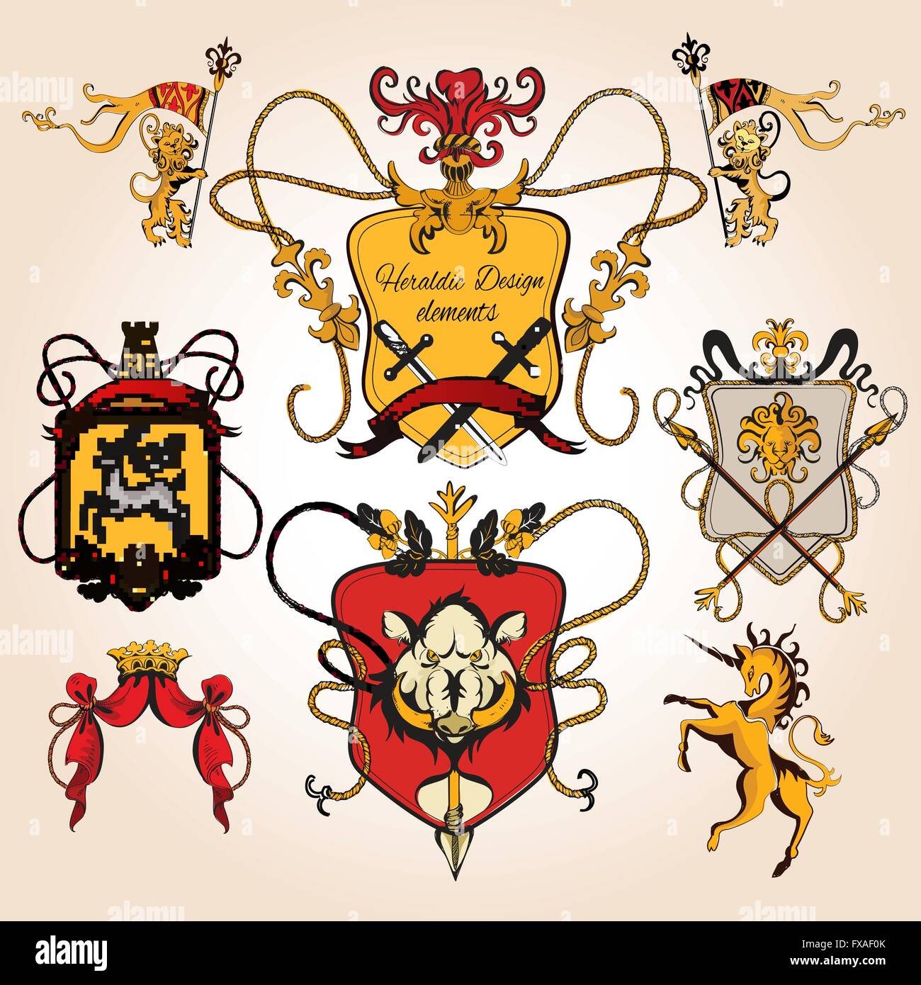 Heraldic design colored Stock Vector Image & Art - Alamy