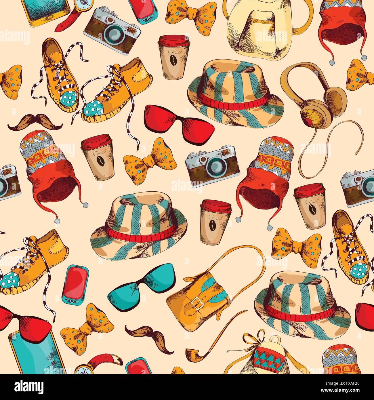 Hipster seamless pattern Stock Vector Image & Art - Alamy