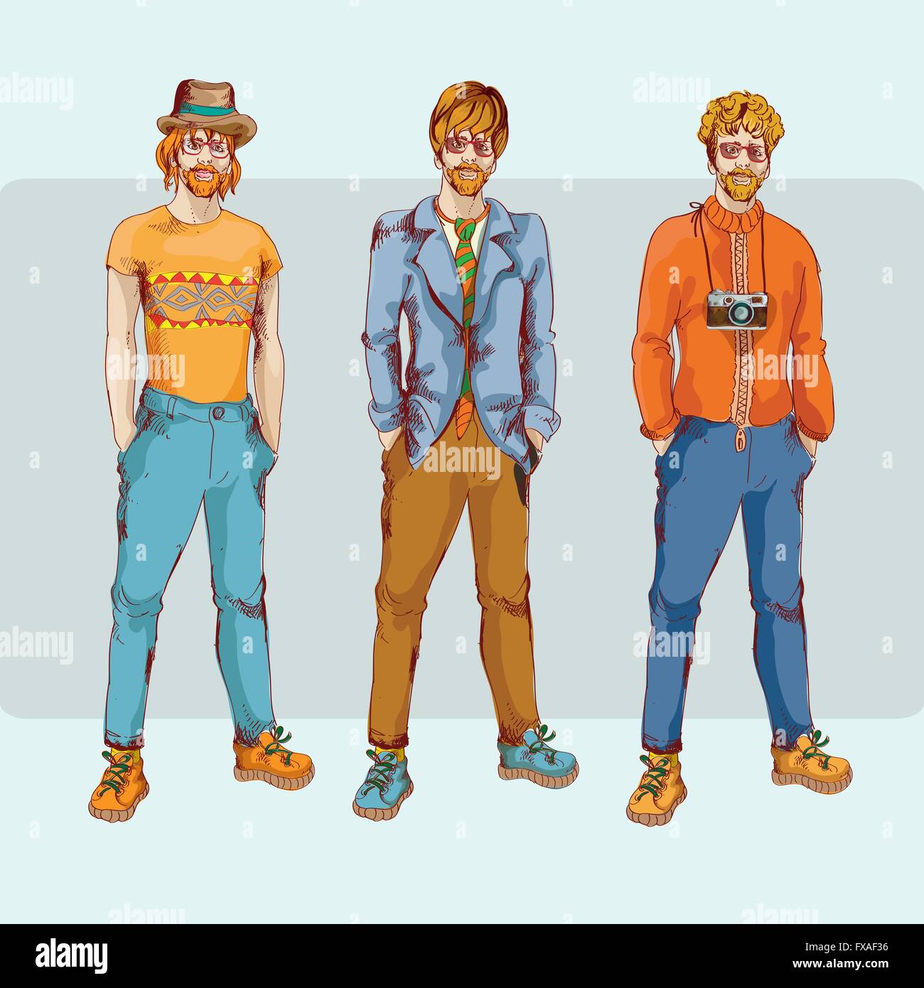 Hipster boy character set Stock Vector Image & Art - Alamy