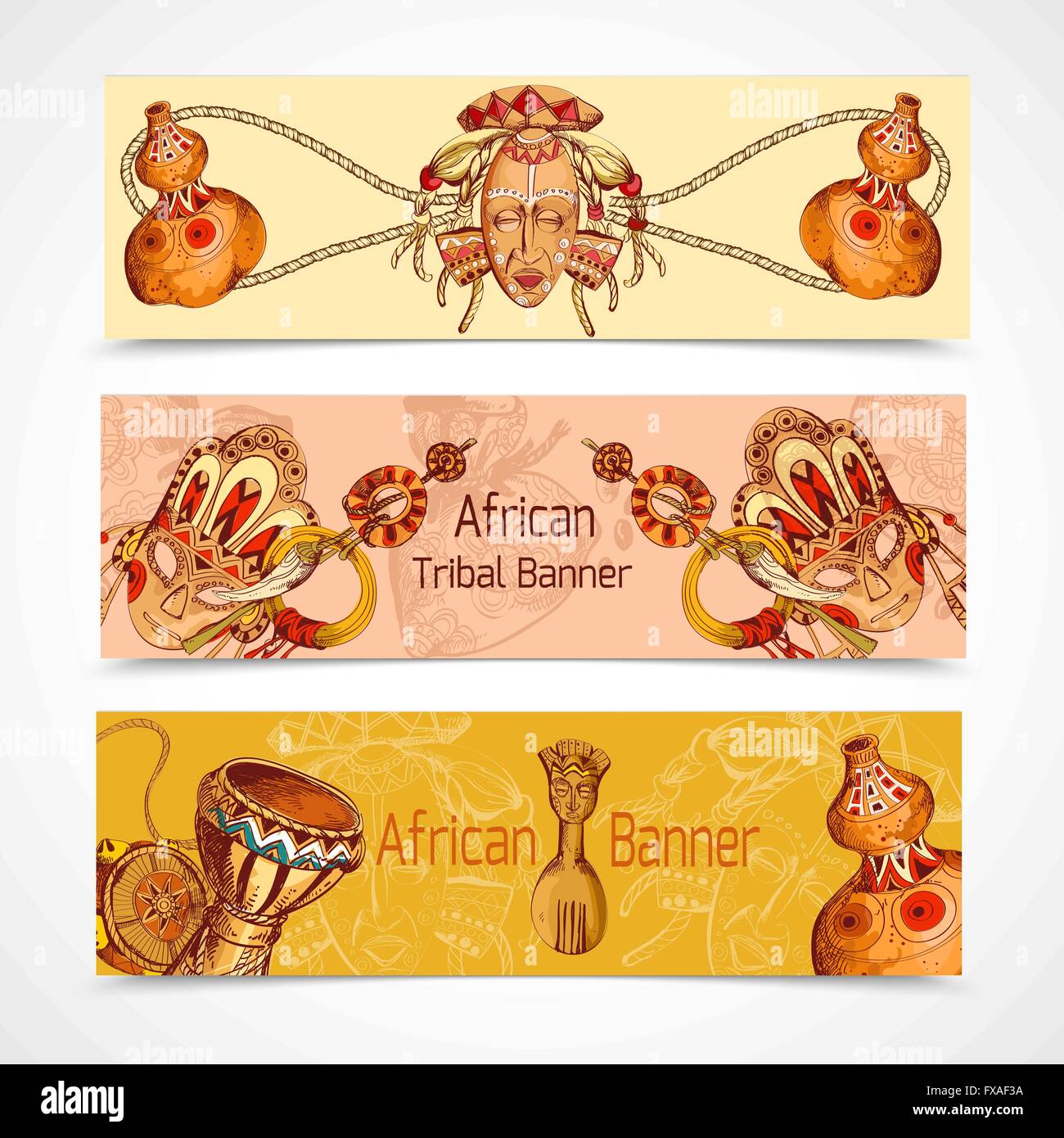 Africa sketch colored banners horizontal Stock Vector Image & Art - Alamy