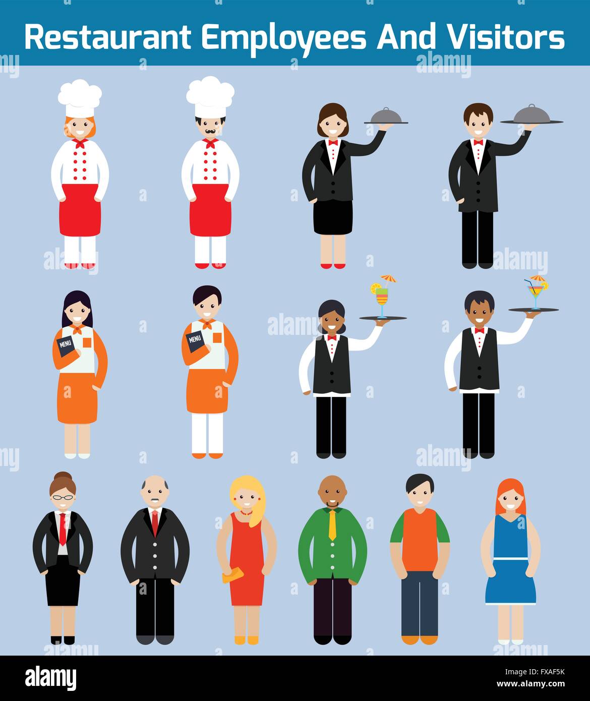 Happy employees standing in Stock Vector Images - Alamy