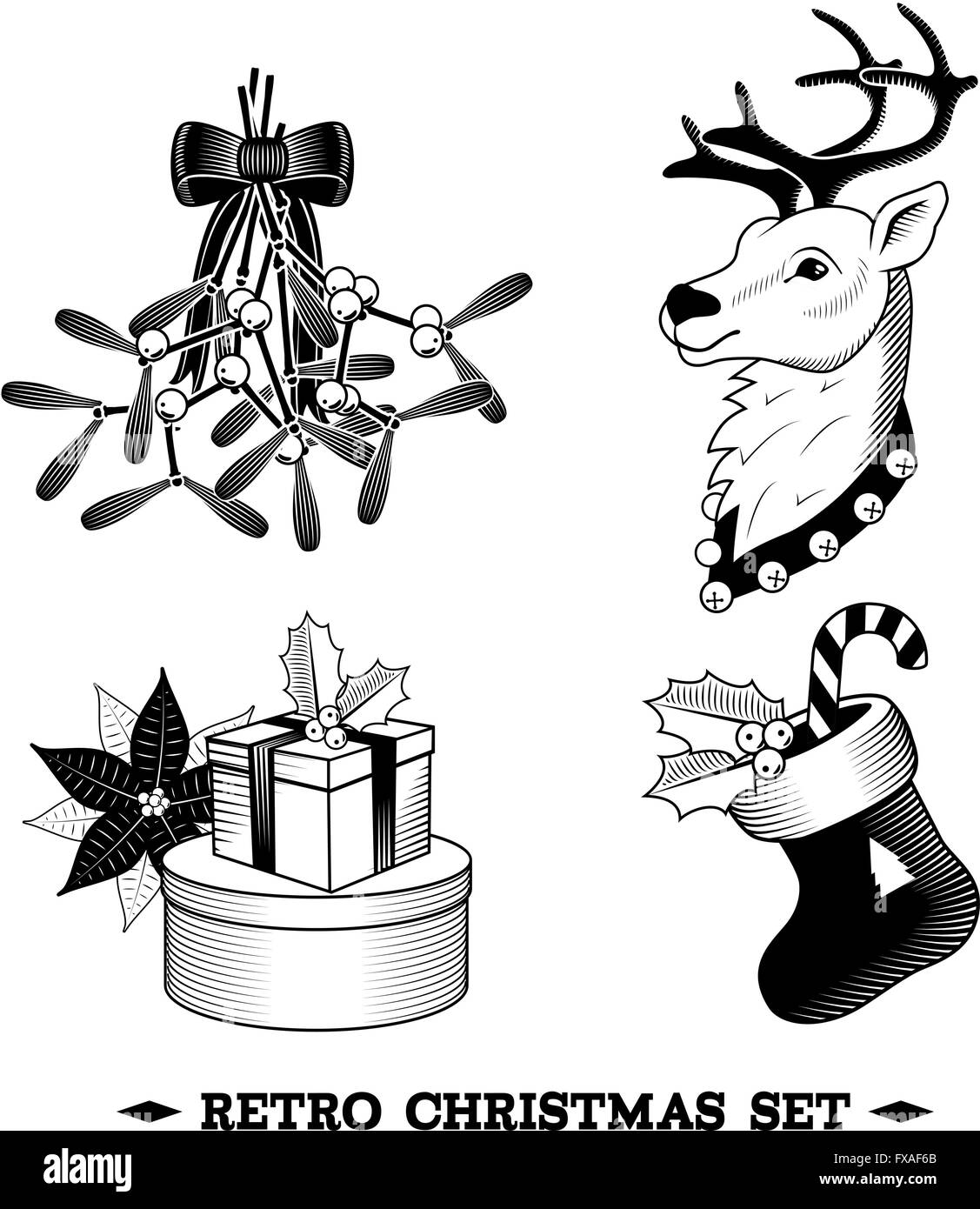 Christmas icons black and white set Stock Vector Image & Art - Alamy