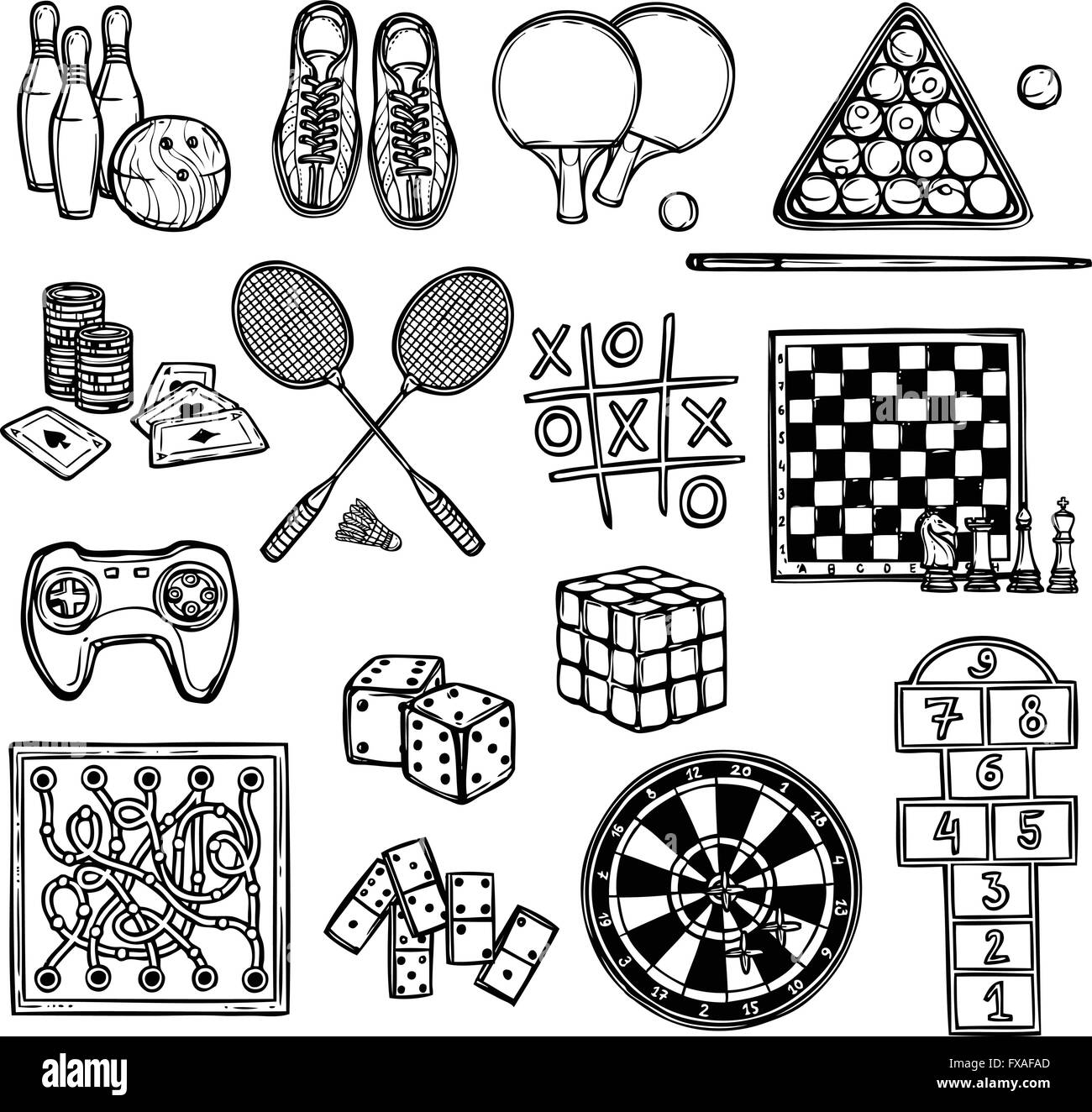 Game sketch icons Stock Vector Image & Art - Alamy