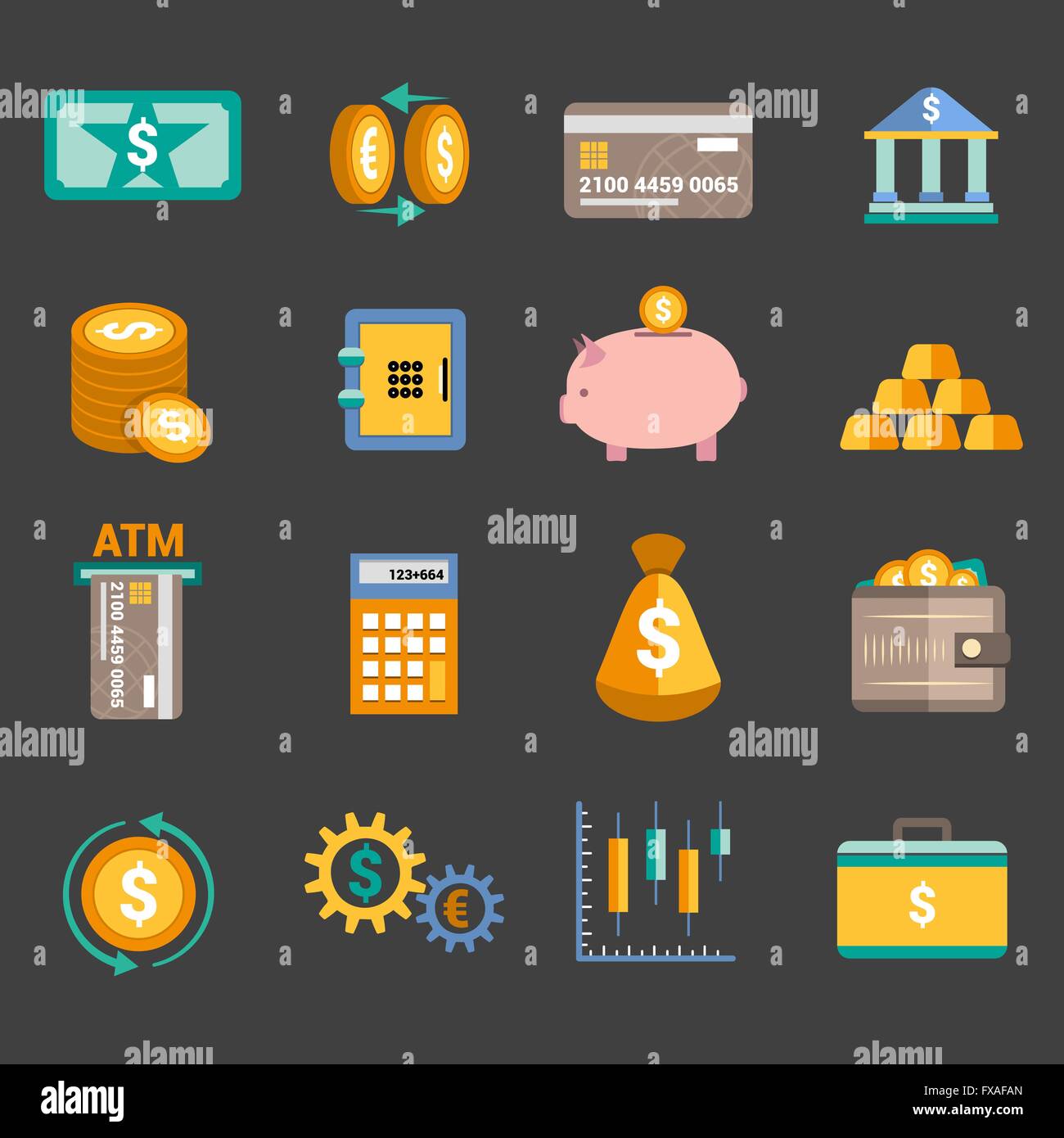 Money finance icons Stock Vector Image & Art - Alamy
