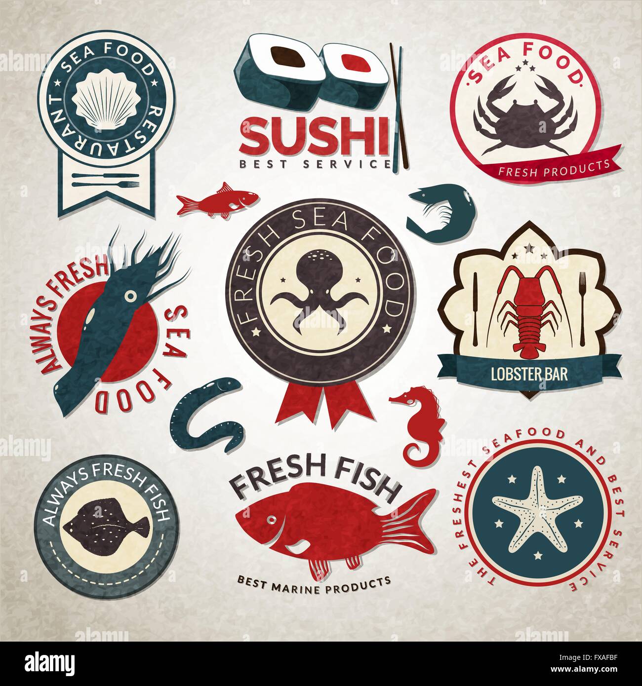 Labels seahorse Stock Vector Images - Alamy