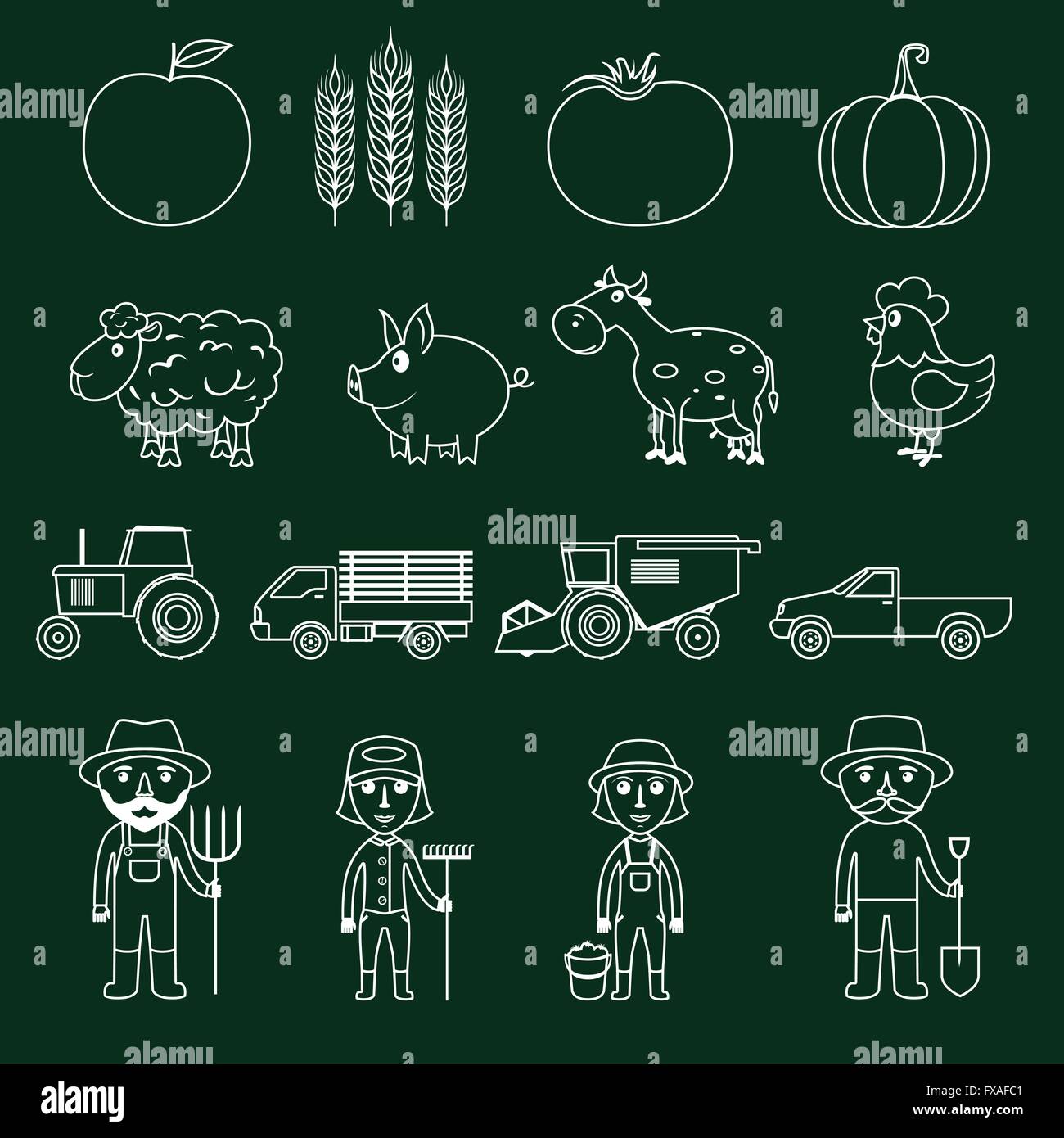 Farm icons set outline Stock Vector Image & Art - Alamy