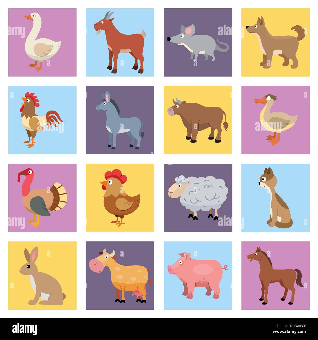 Farm animals set Stock Vector Image & Art - Alamy