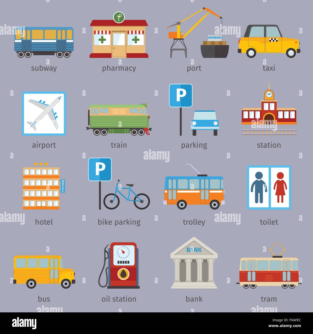 City infrastructure icons Stock Vector Image & Art - Alamy
