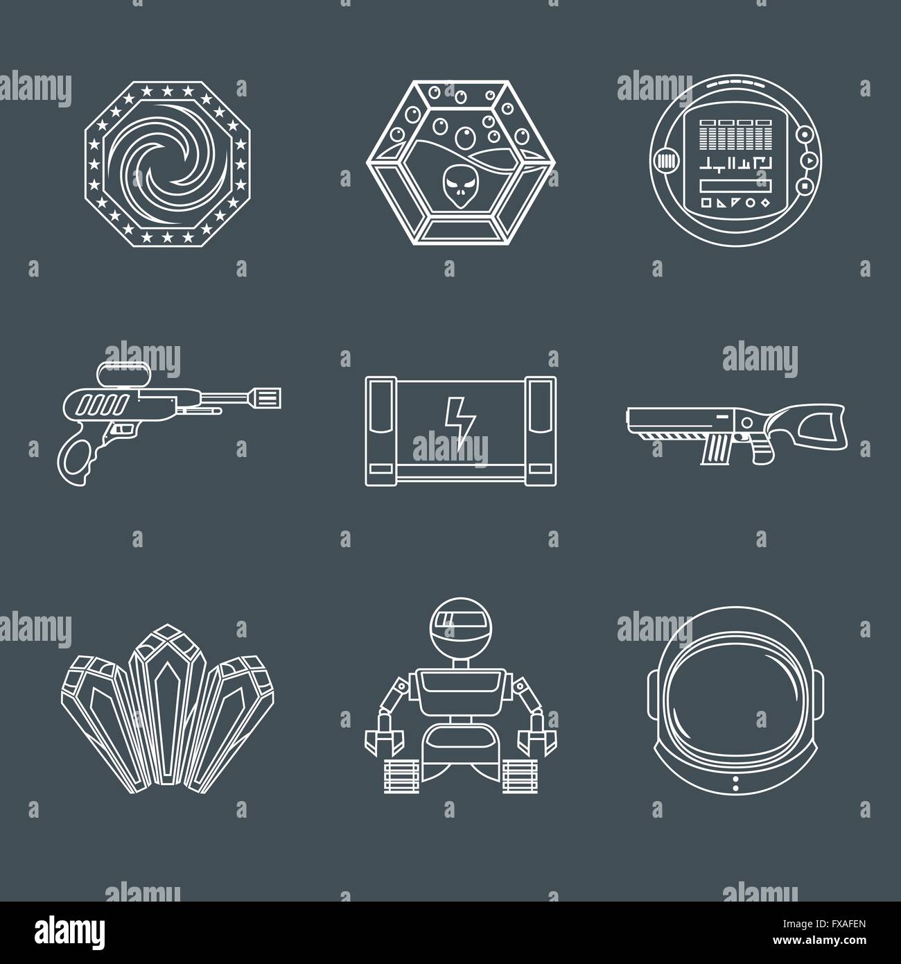 Space game icons Stock Vector Image & Art - Alamy