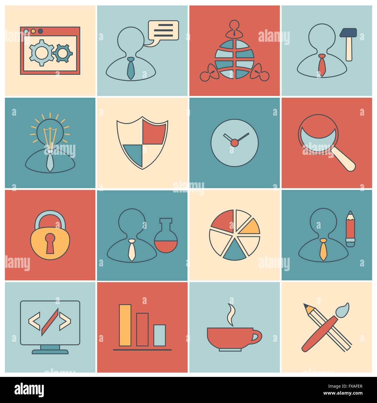 Seo website outline icons Stock Vector Images - Alamy