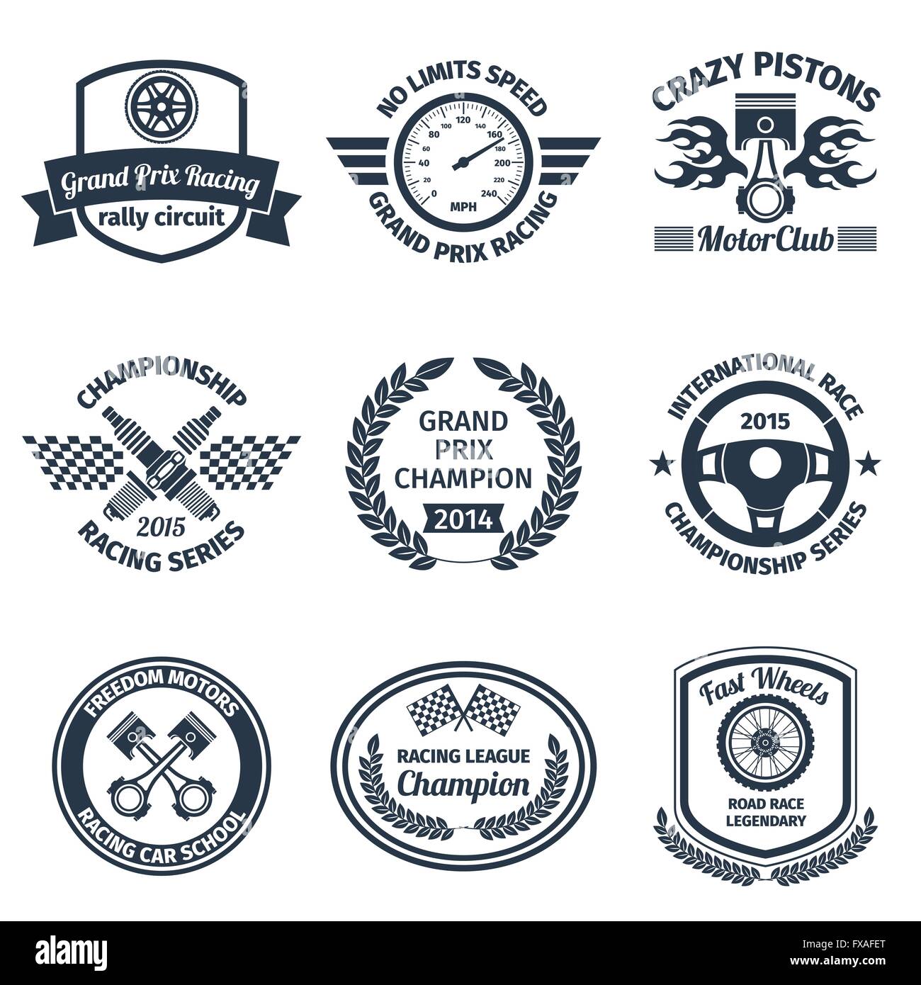 Racing emblems black Stock Vector Image & Art - Alamy
