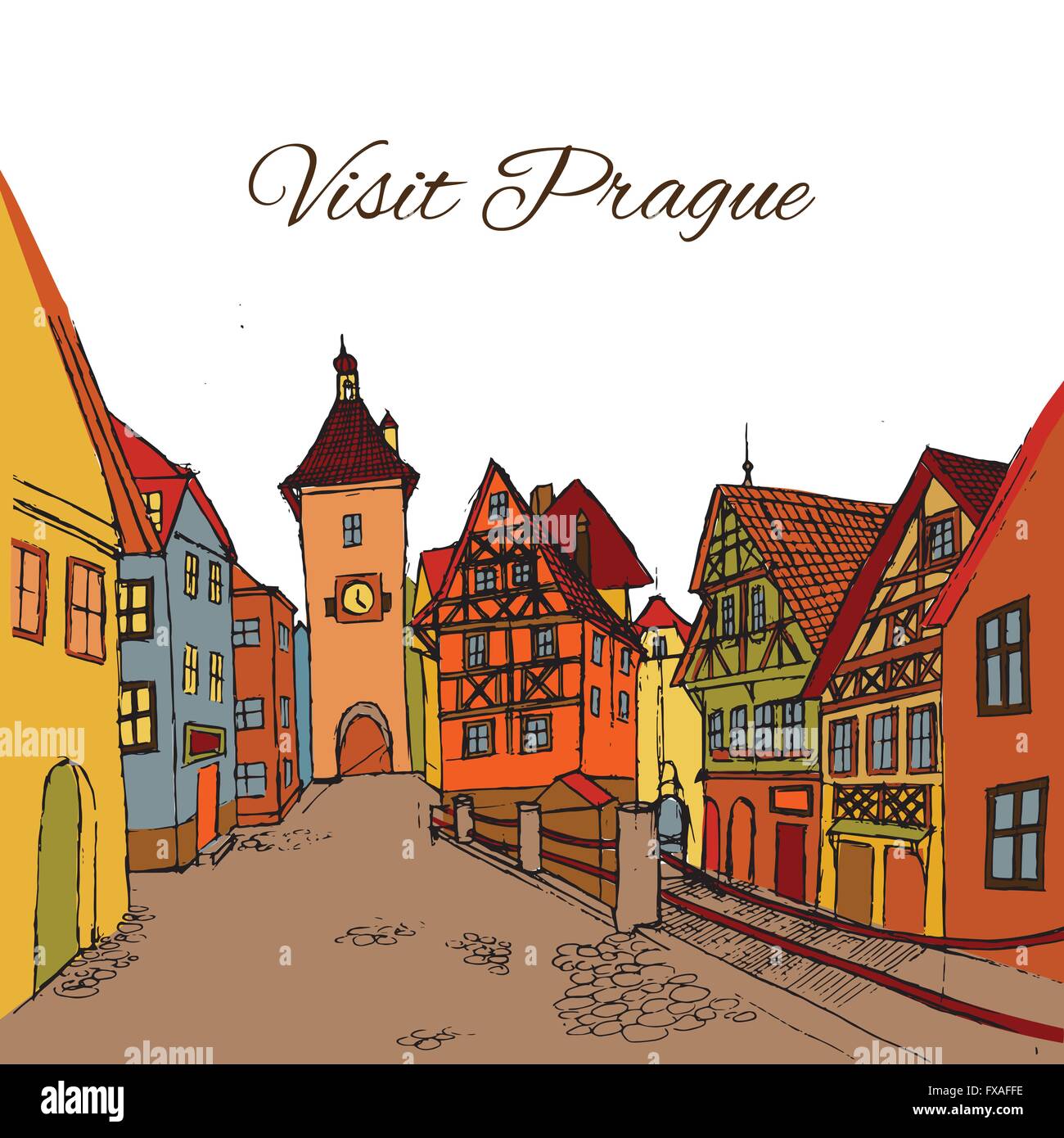 Old town square prague roof Stock Vector Images - Alamy