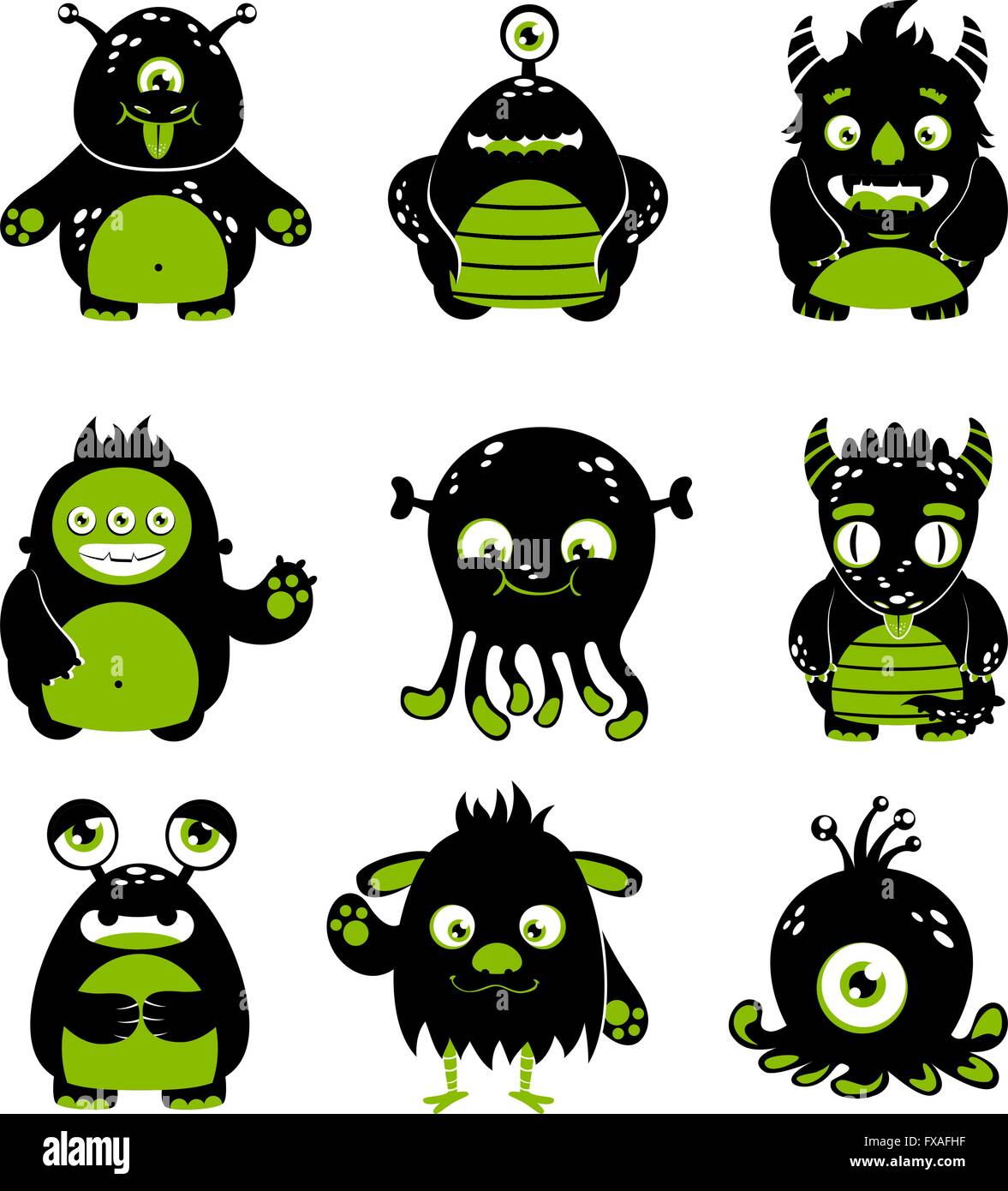 Cute monsters set Stock Vector Image & Art - Alamy