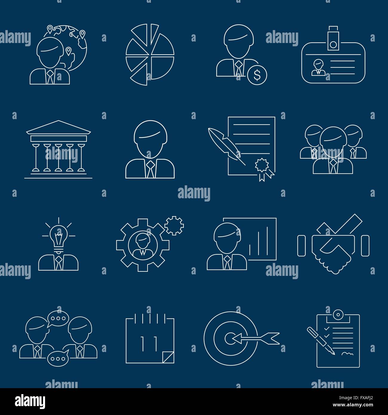 Business management icons outline Stock Vector Image & Art - Alamy