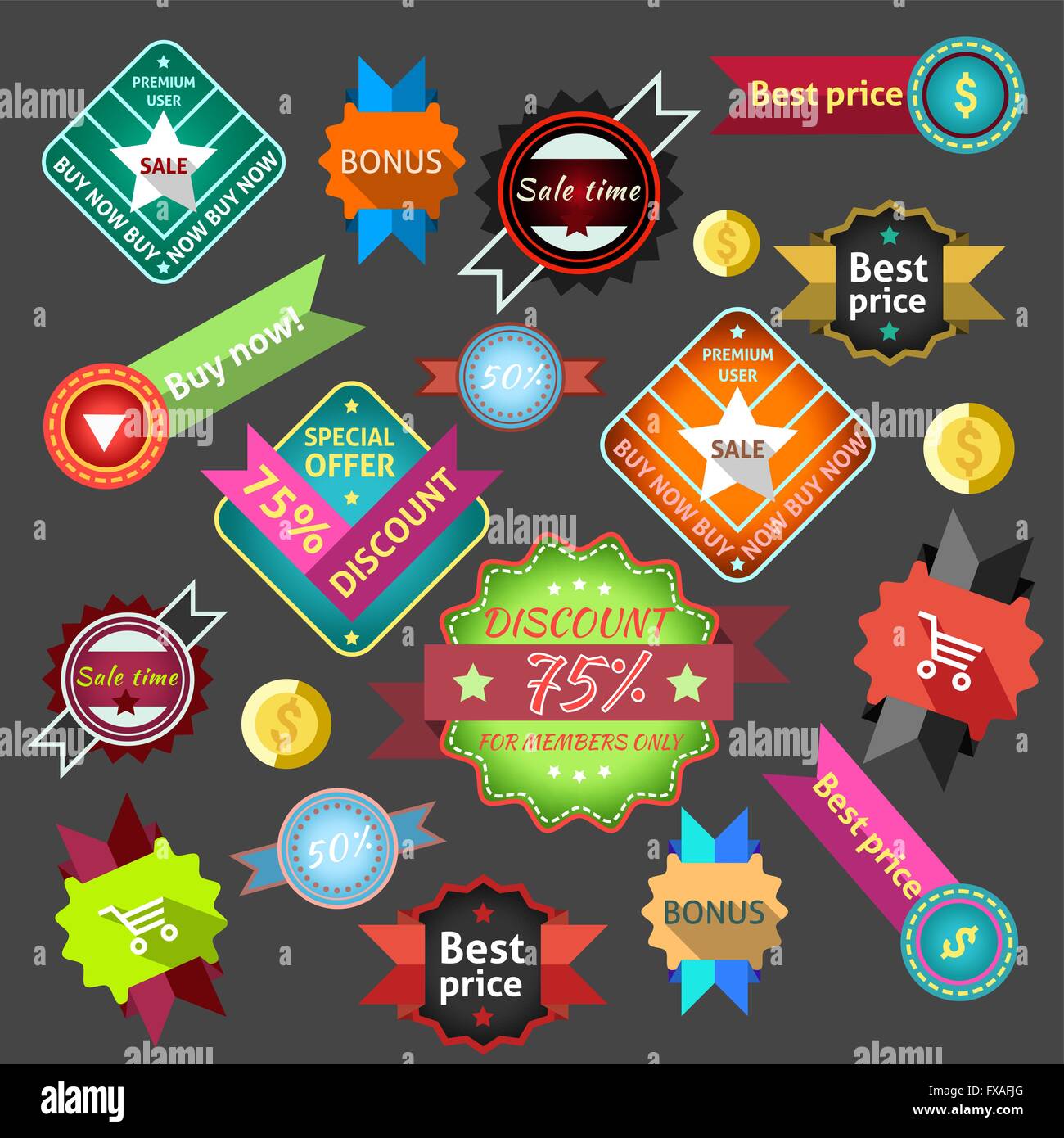 Sale labels colored Stock Vector Image & Art - Alamy