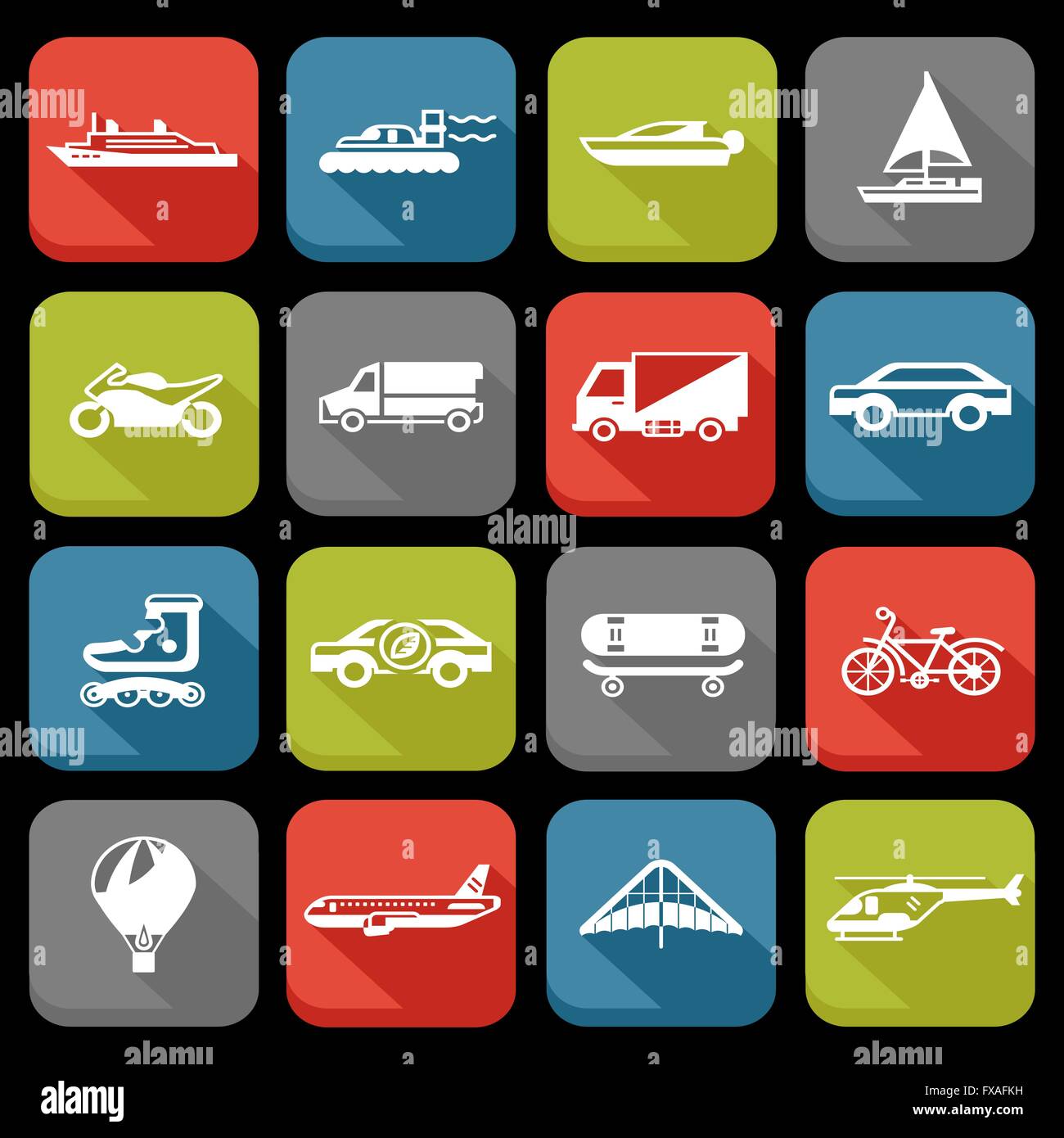 Transport Icons Set Stock Vector Image & Art - Alamy