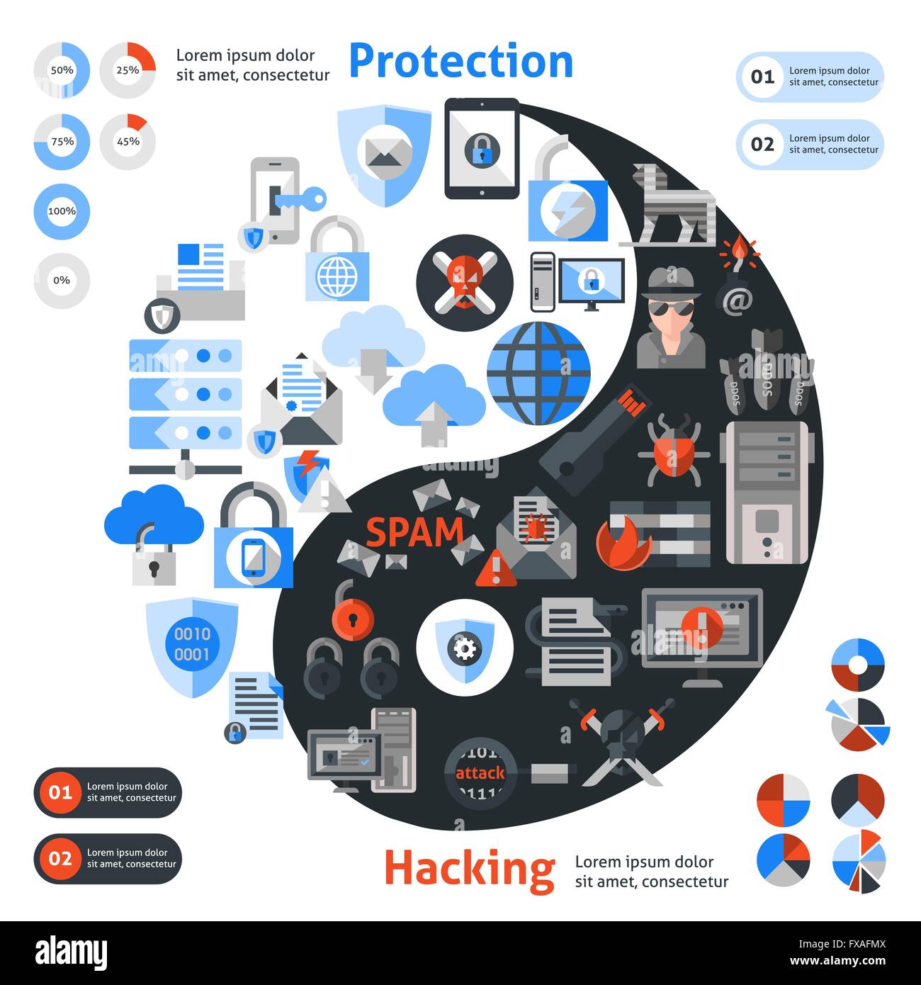 Hacker protection infographic Stock Vector Image & Art - Alamy