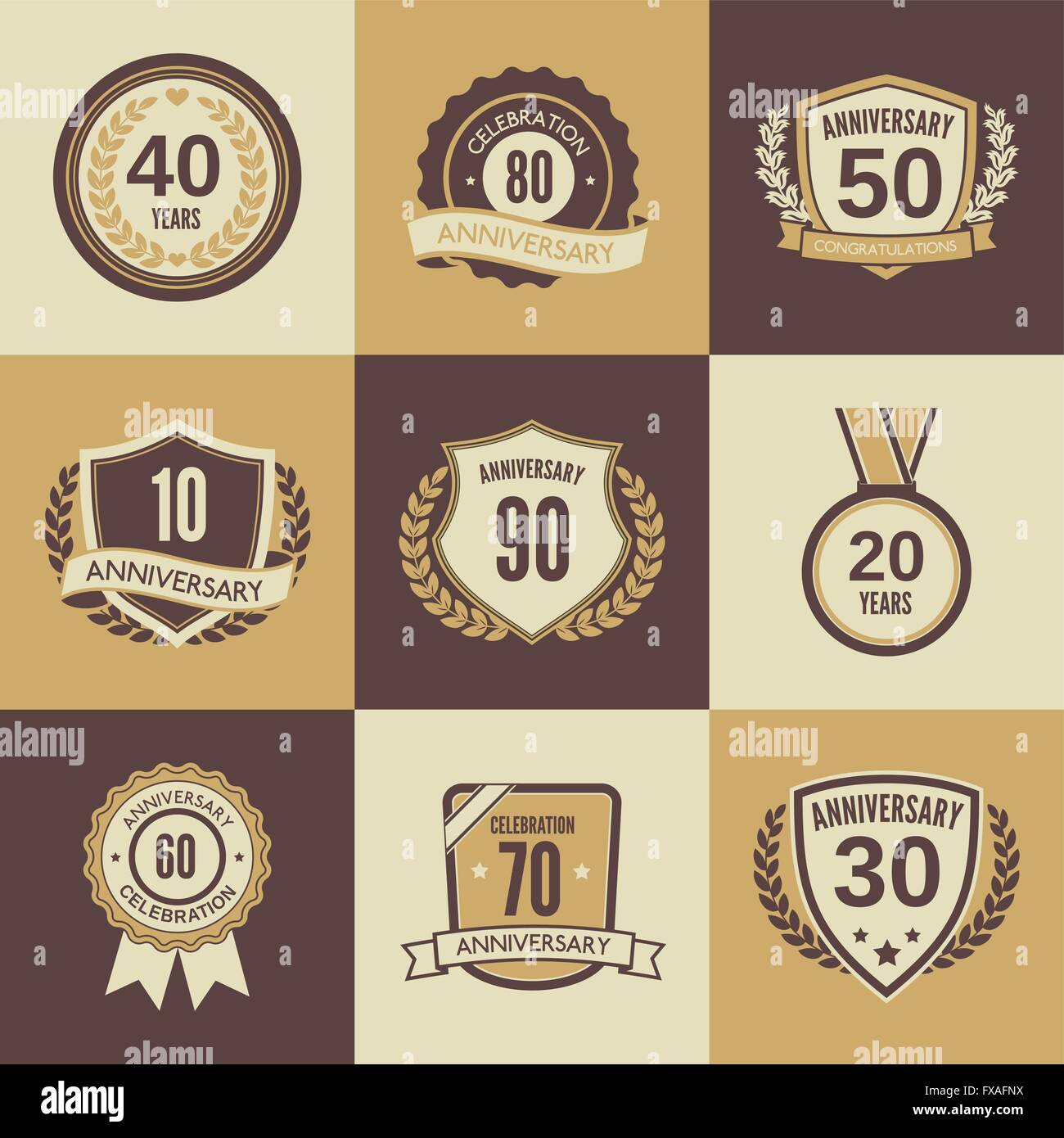 Anniversary label set Stock Vector Image & Art - Alamy