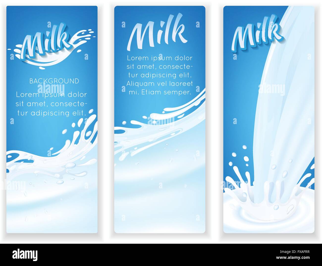 Milk splash banners Stock Vector Image & Art - Alamy