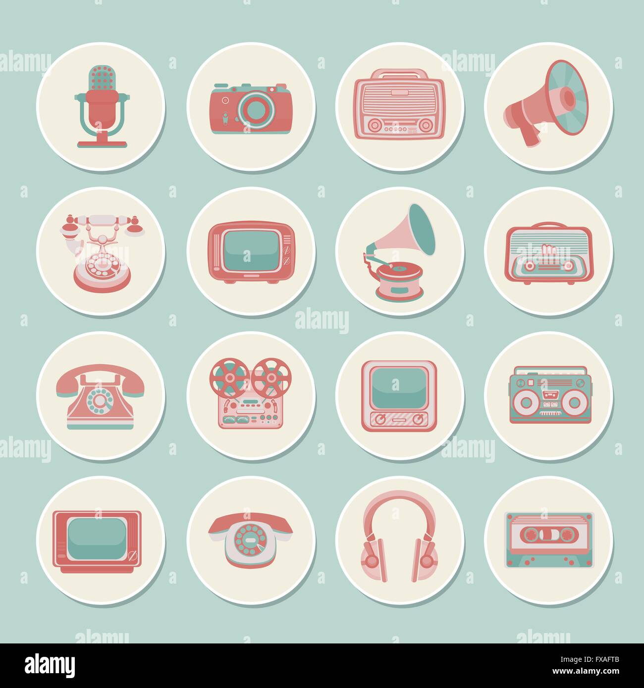 Retro media icons Stock Vector Image & Art - Alamy