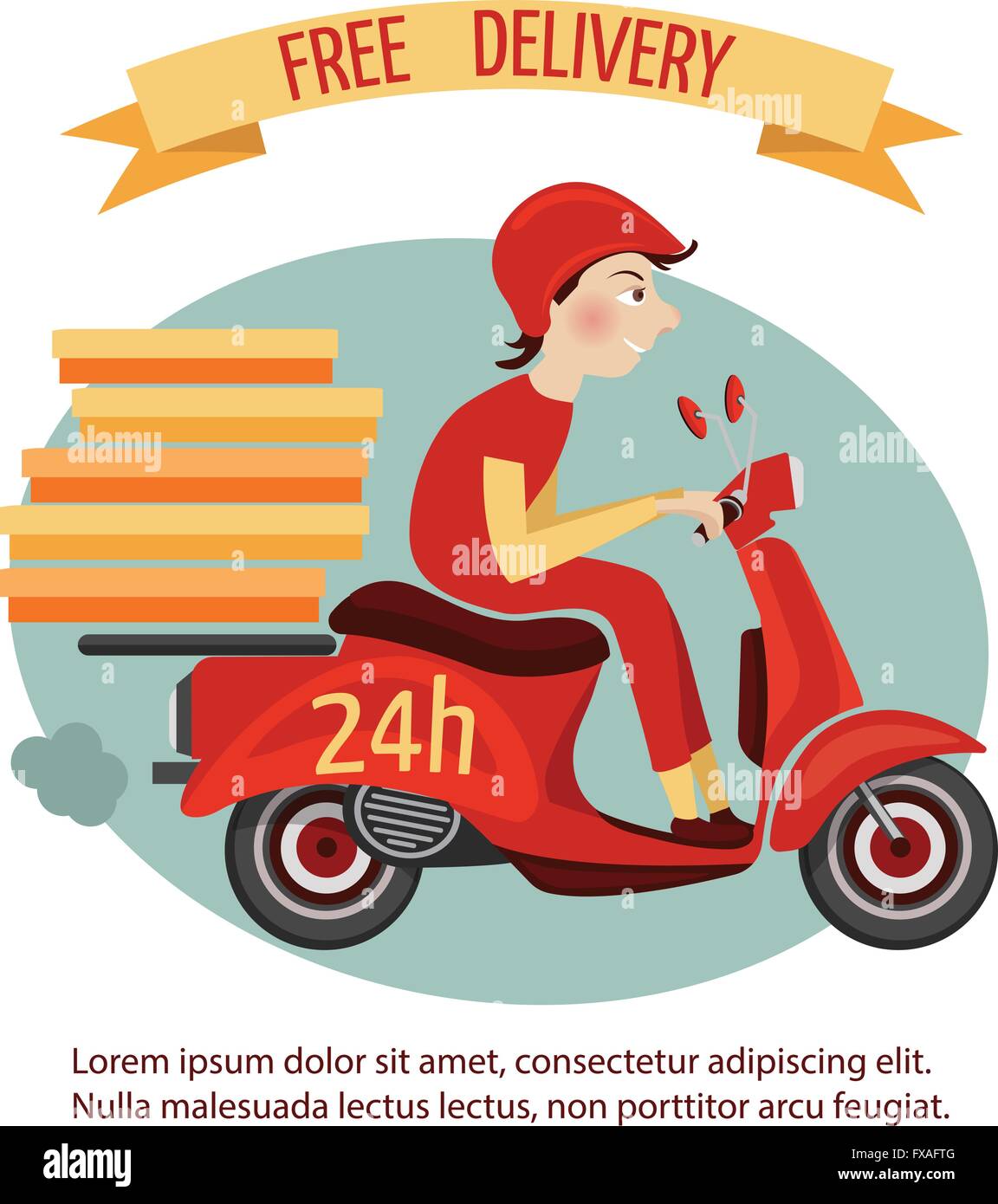 Scooter delivery poster Stock Vector Image & Art - Alamy