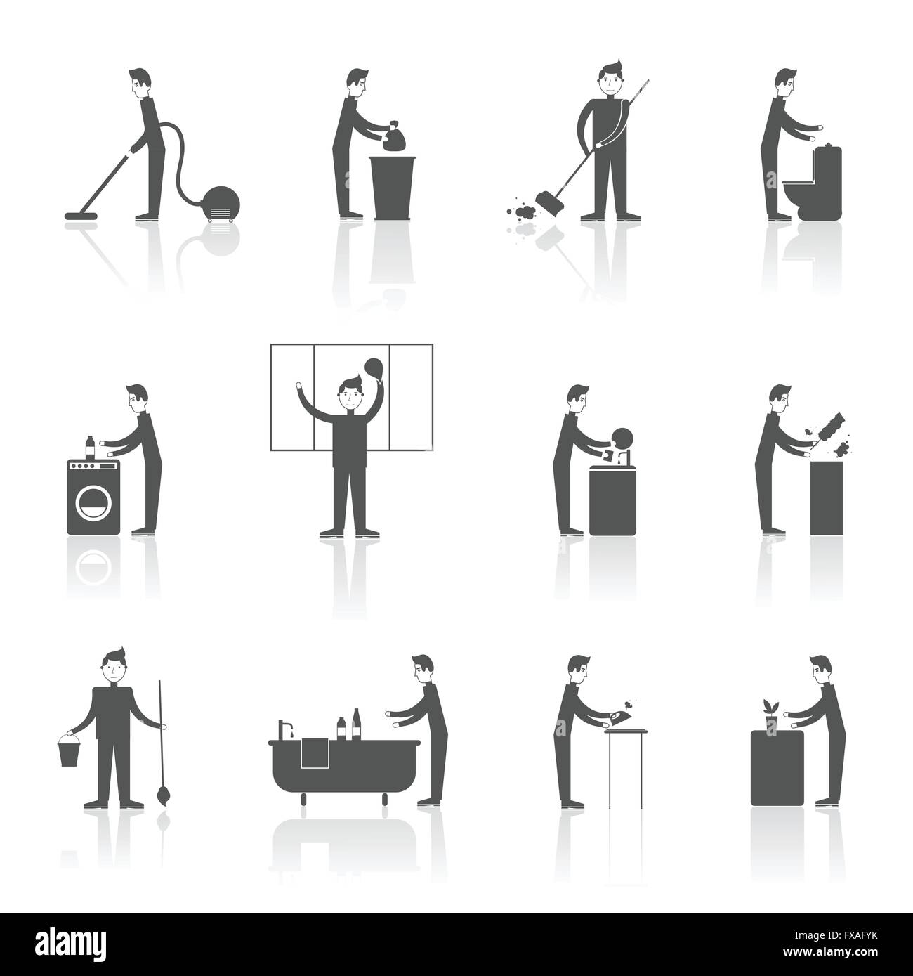 Cleaning People Set Stock Vector Image & Art - Alamy