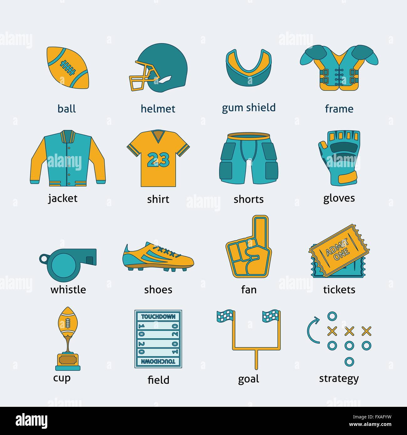 Rugby flat icons set Stock Vector Image & Art - Alamy